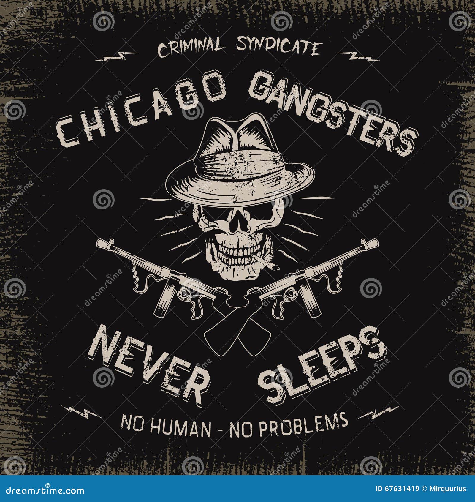 Grunge Gangster Lucky Number Prints Vector. Grunge Print For T-shirt ...