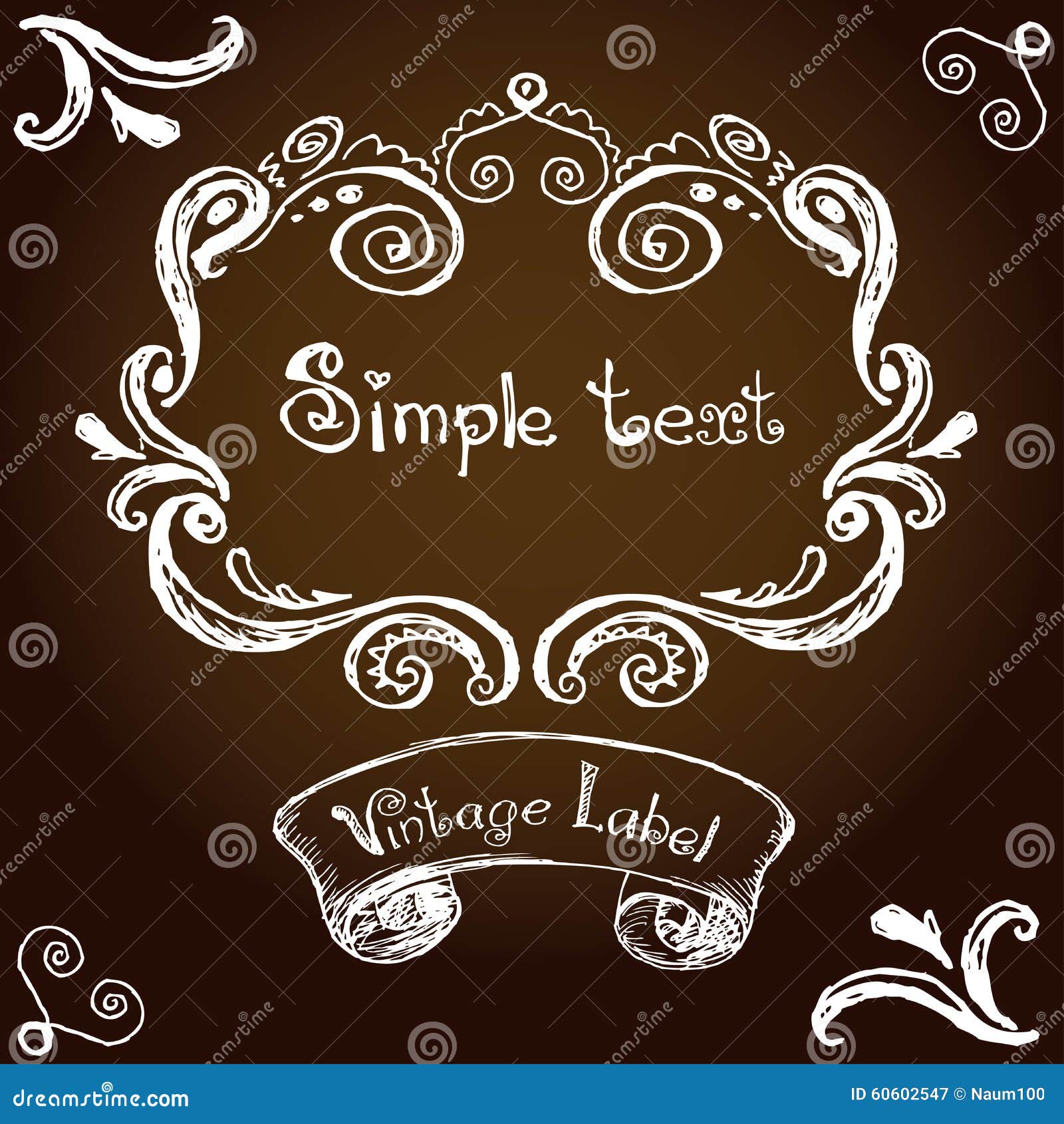 Vintage Label, Hand Drawing Stock Vector - Illustration of painting ...