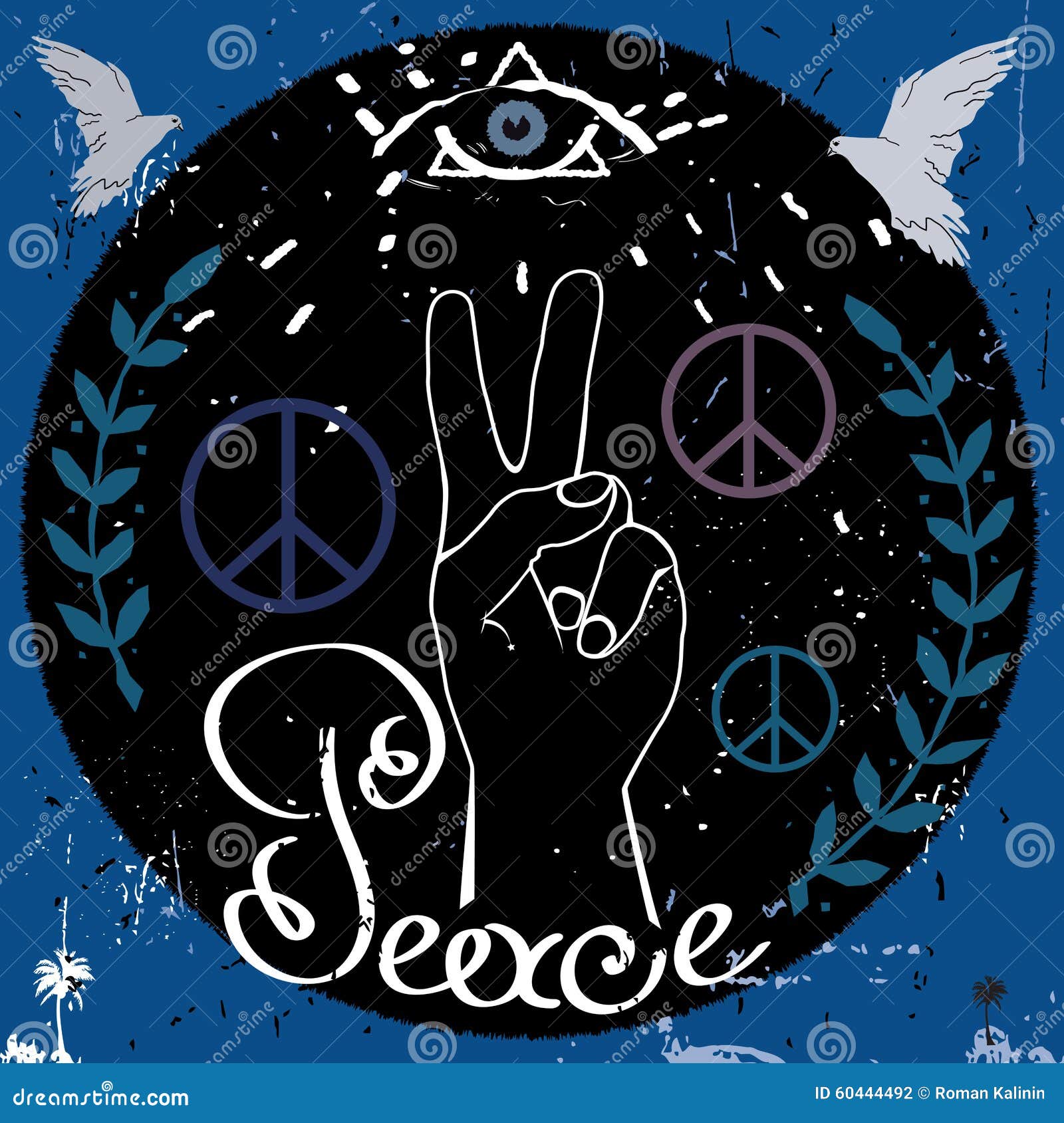 Vintage Label, Peace Style. Stock Vector - Illustration of element ...