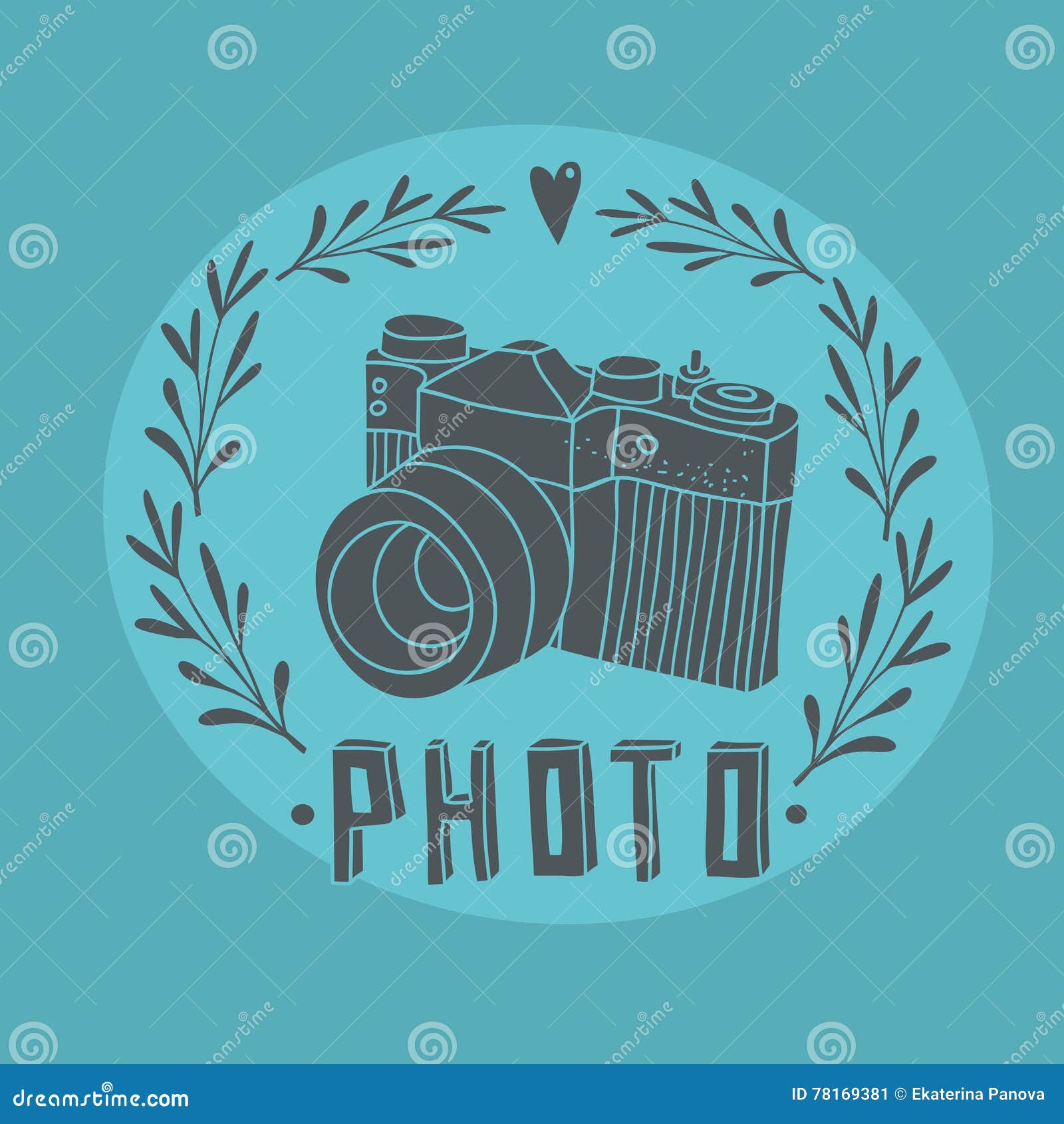 Vintage Label with Photo Camera. Stock Vector - Illustration of camera ...