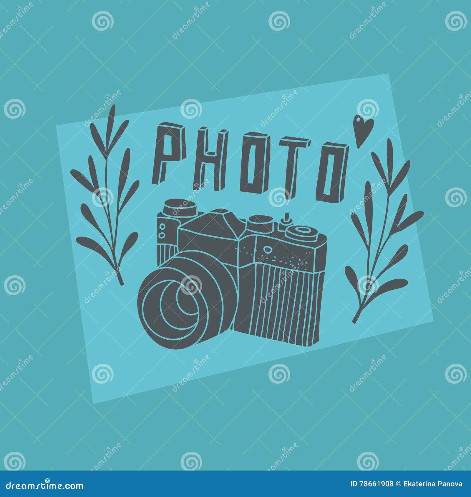 Vintage Label with Photo Camera. Stock Vector - Illustration of ...