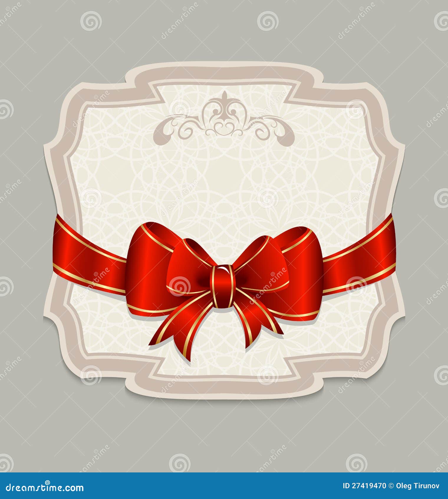 Vintage Label with a Red Bow for Design Packing Stock Vector ...