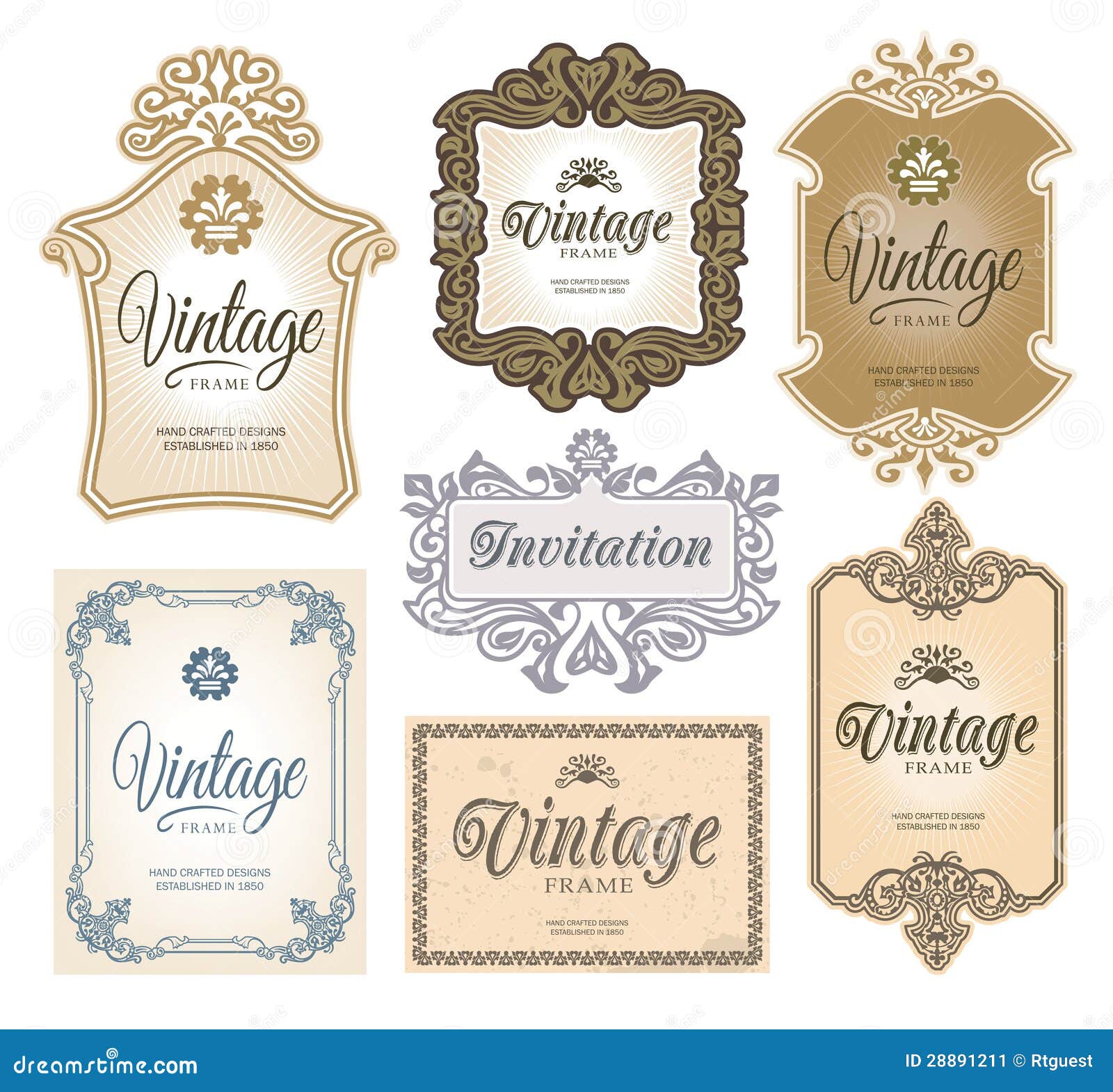 Vintage label set stock vector. Illustration of invitation - 28891211