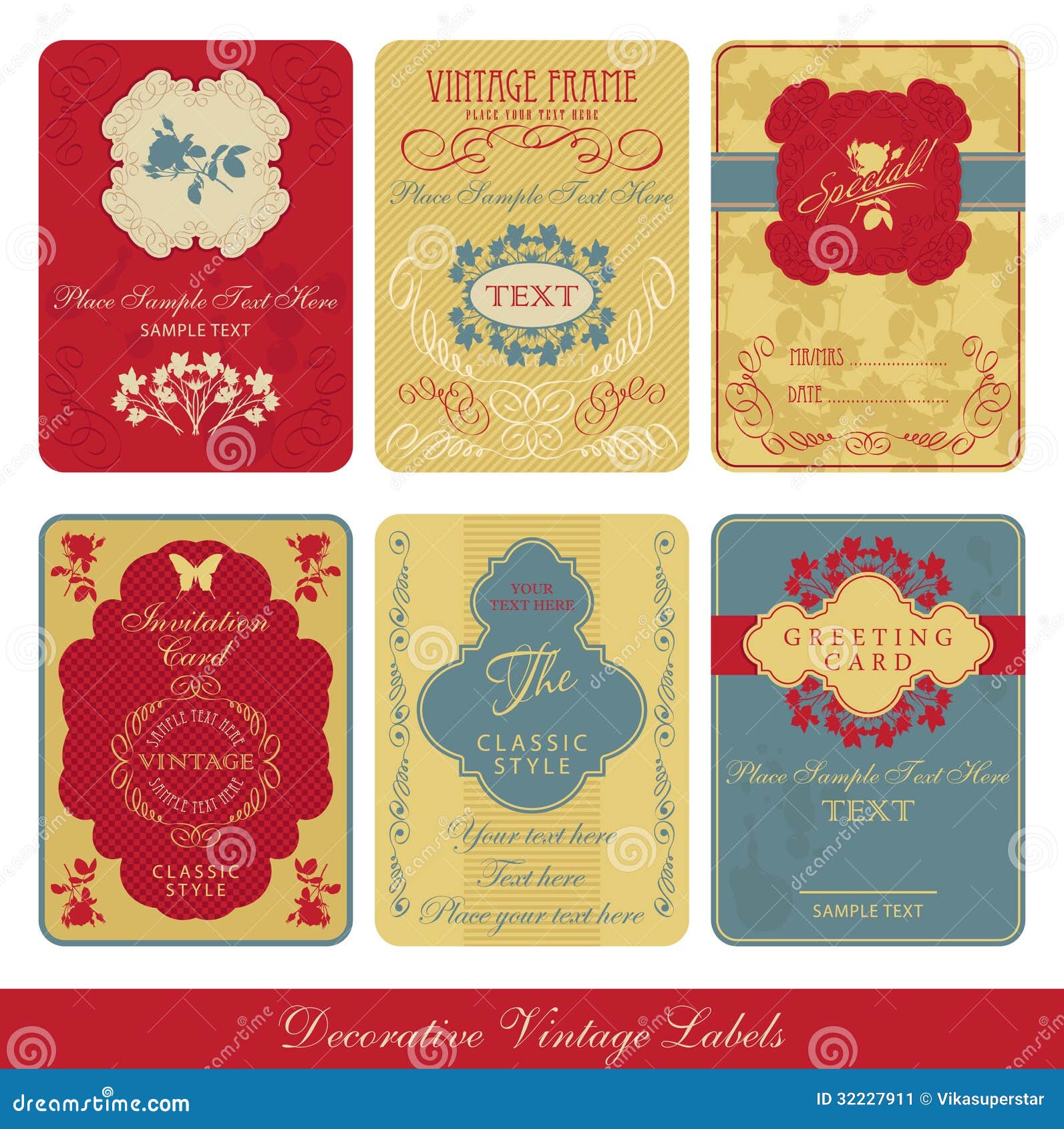 Vintage label set stock vector. Illustration of design - 32227911