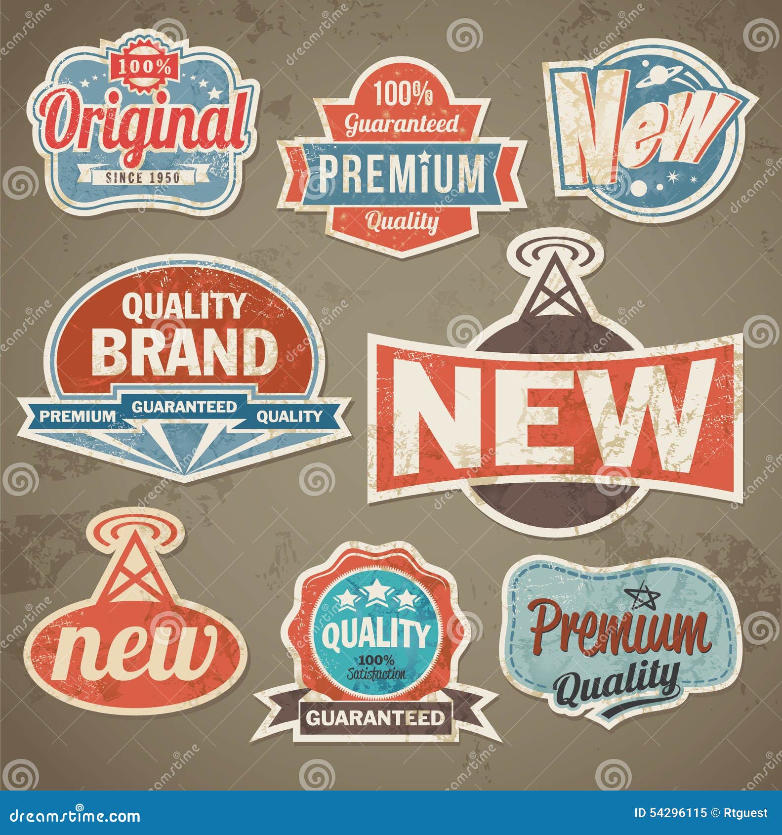 Vintage Label Set. Vector Retro Design Banner Backgrounds Stock Vector ...