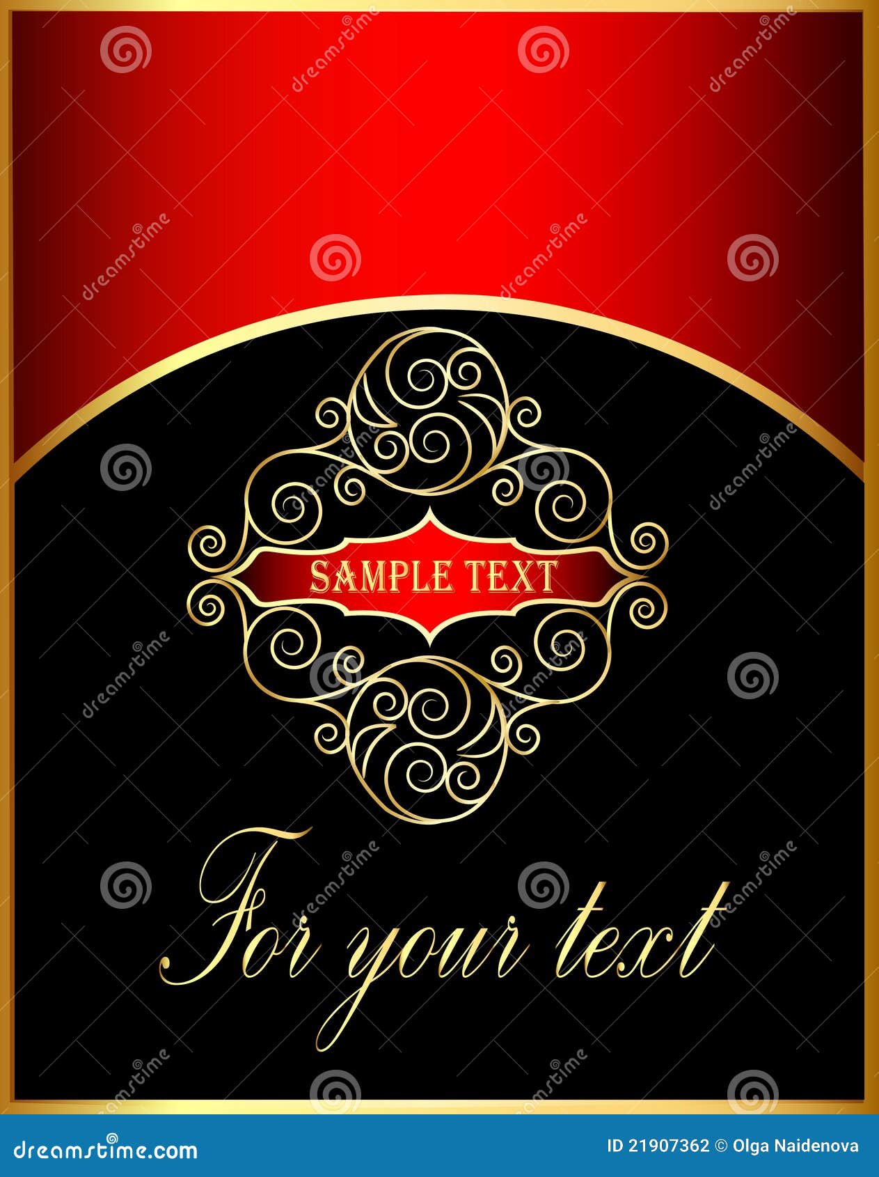 Vintage Label with Spiral Gold(en) Pattern Stock Vector - Illustration ...