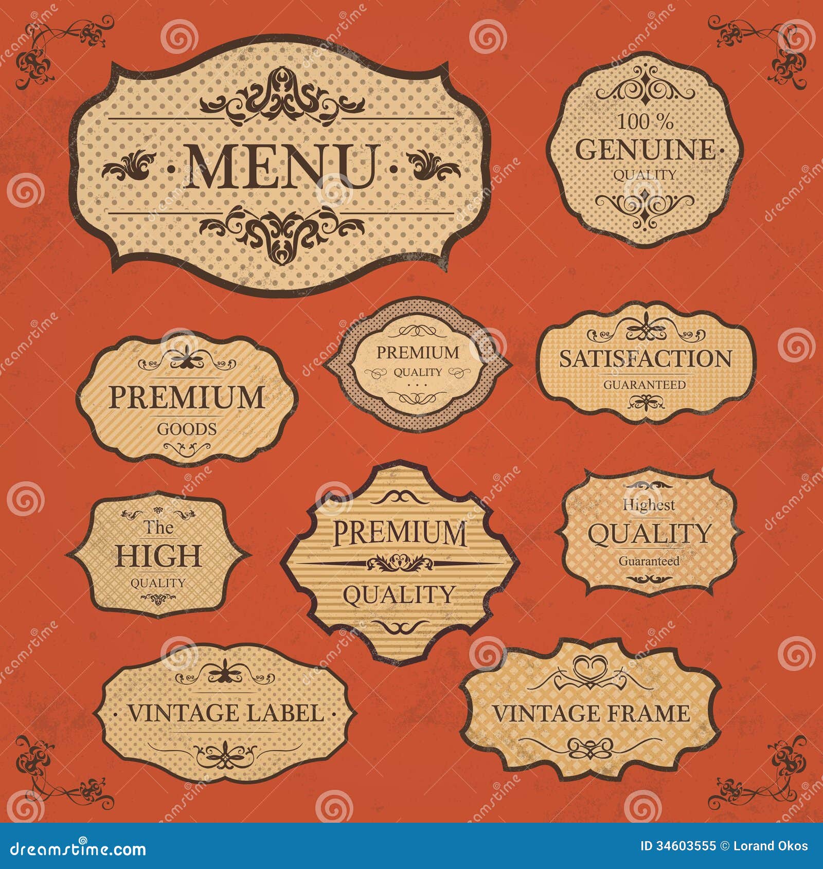 Vintage Label Style Frame Collection Stock Vector - Illustration of ...