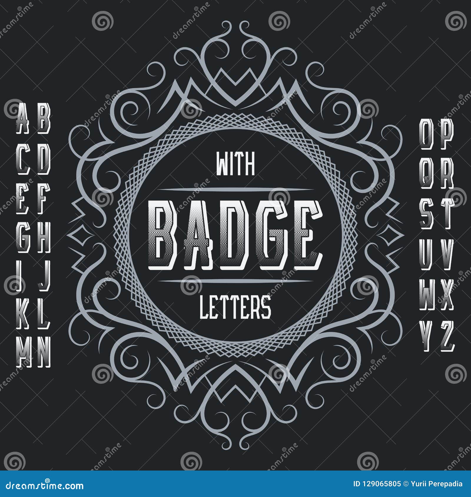 Vintage Label Template in Patterned Frame. Isolated Logo Design ...
