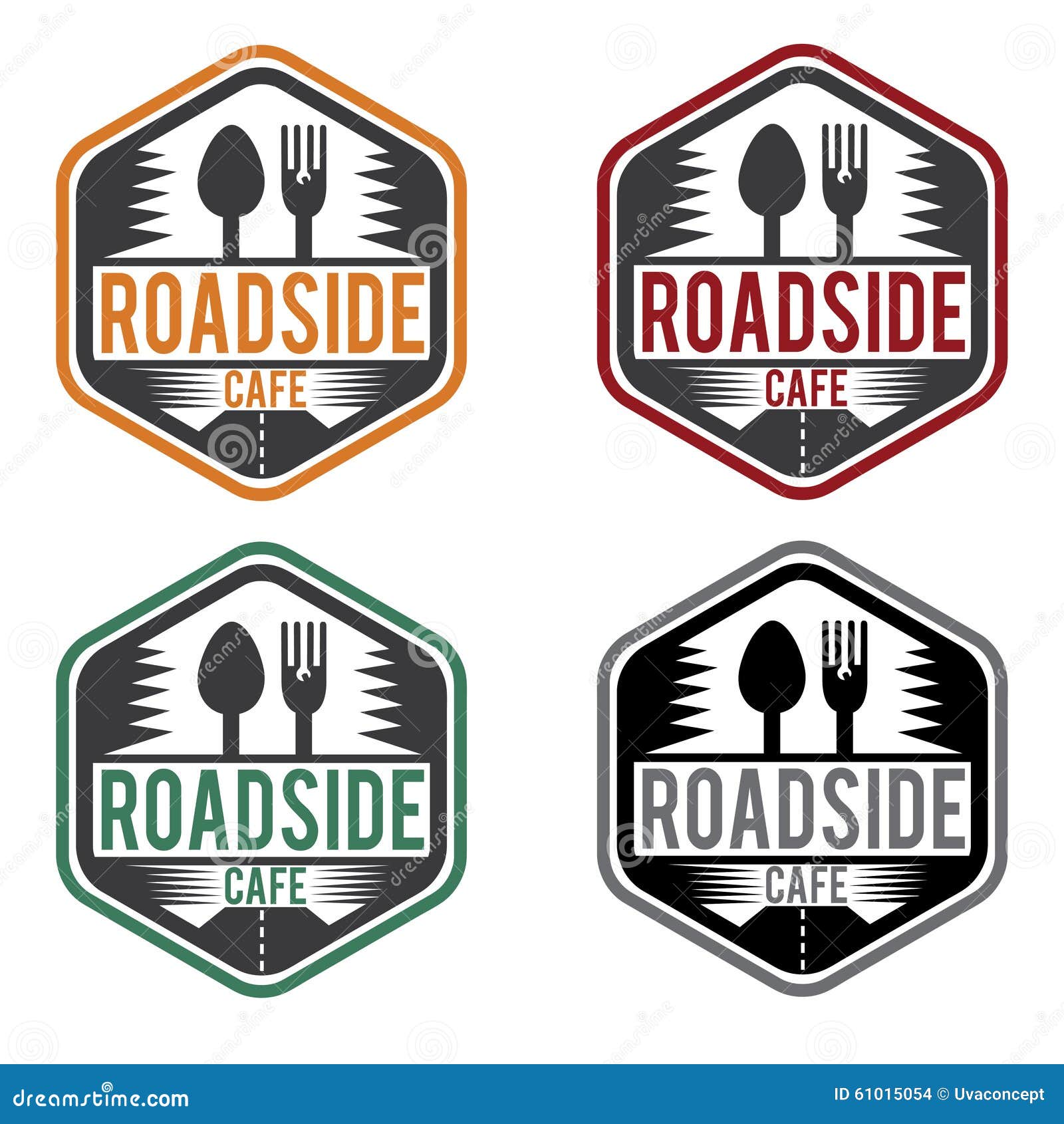 Vintage Label with Text Roadside Cafe Stock Vector - Illustration of ...