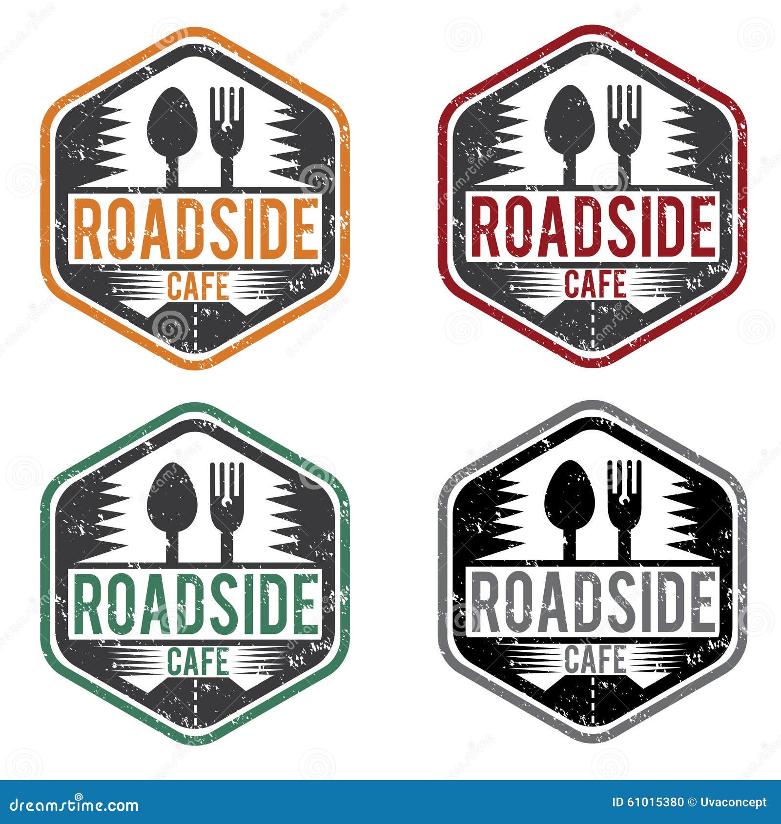 Vintage Label with Text Roadside Cafe Stock Vector - Illustration of ...