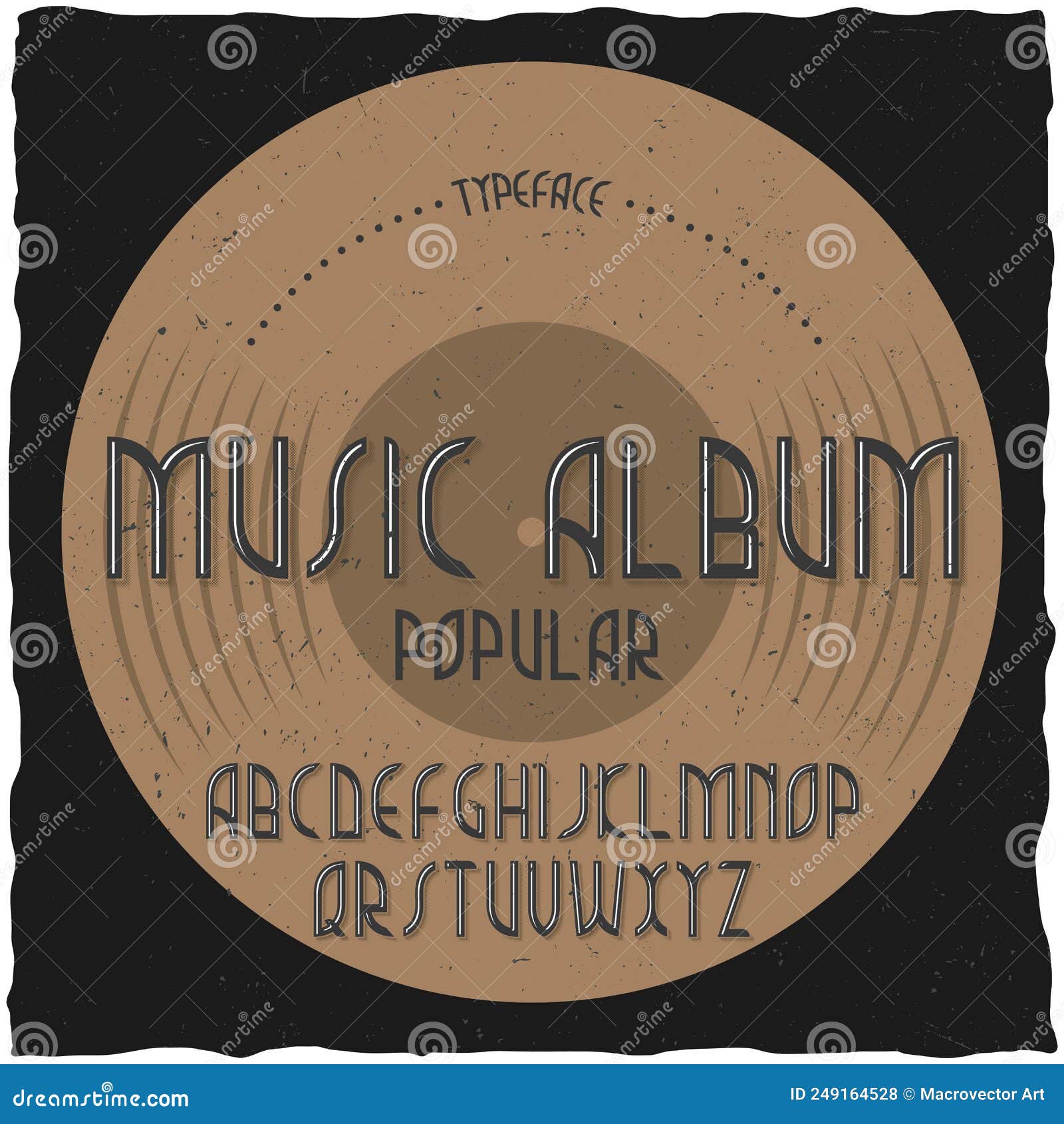 Vintage Label Typeface Named Music Album Stock Vector - Illustration of ...