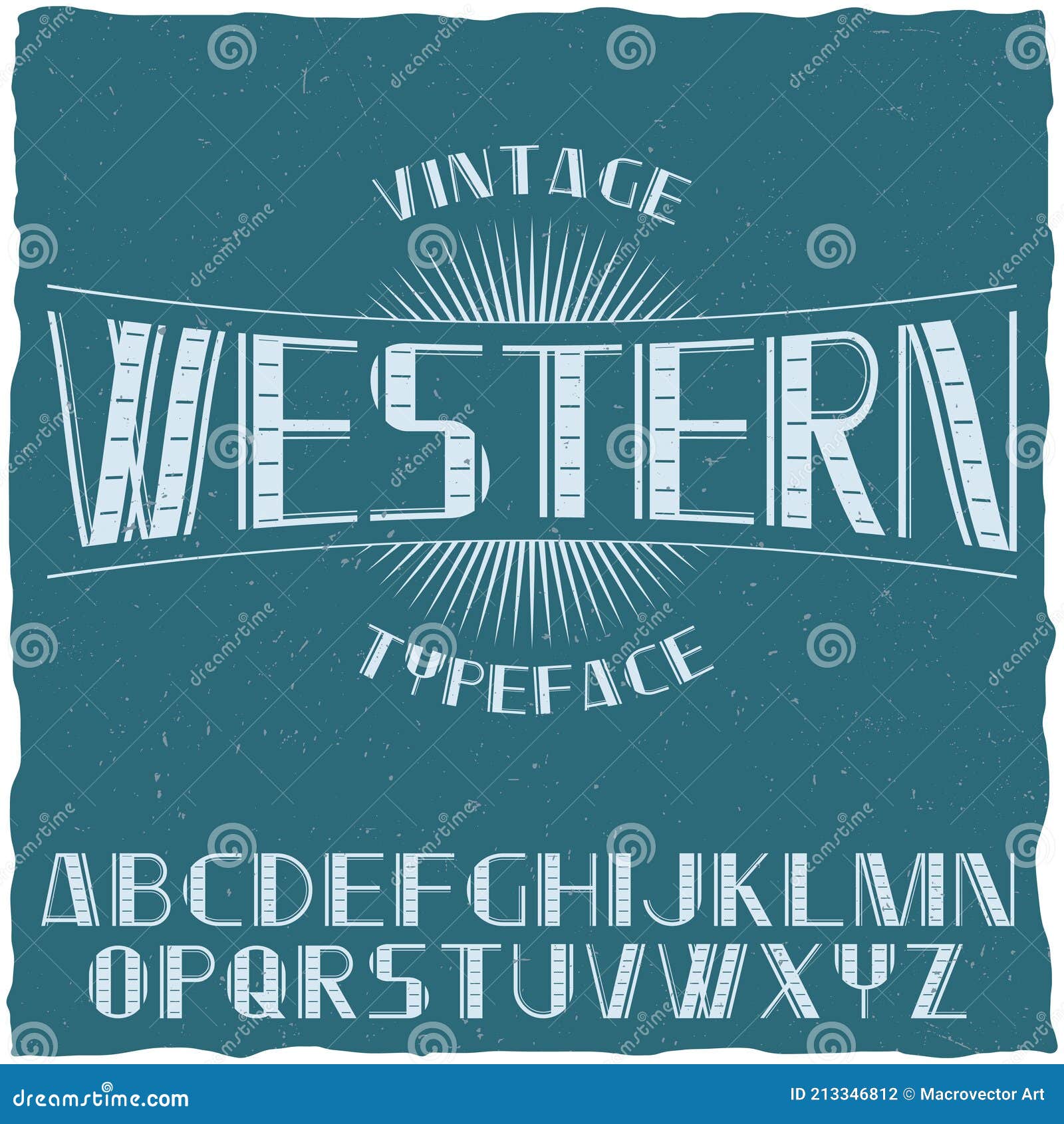 Vintage Label Typeface Named Western Stock Vector - Illustration of ...