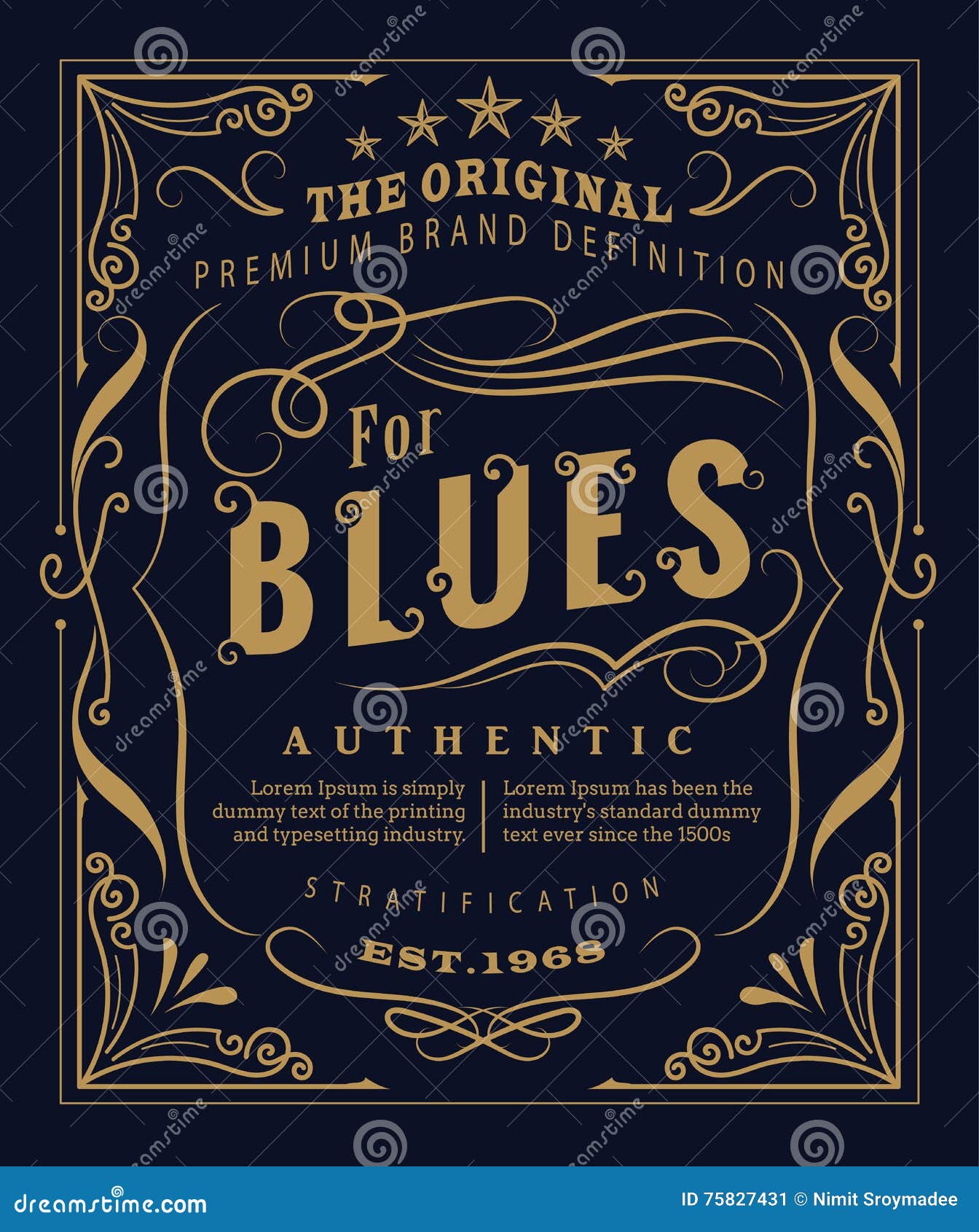 Vintage Label Typography Poster Frame Vector Stock Vector ...