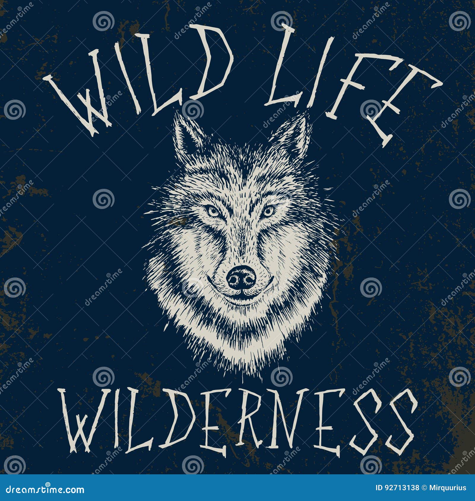 Vintage label with wolf stock vector. Illustration of print - 92713138