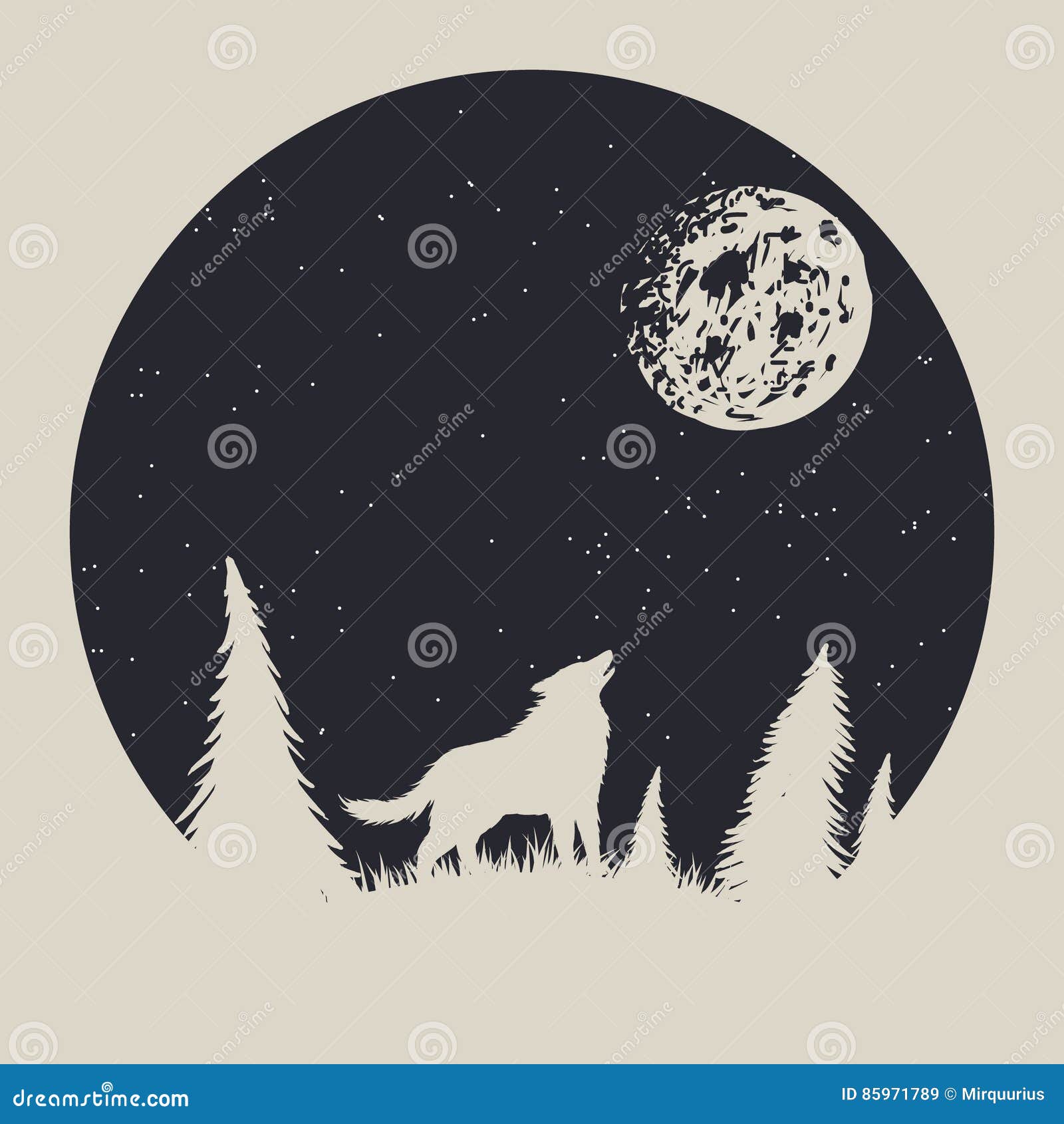 Vintage Wolf Label Retro Design Graphic Stock Illustrations – 712 ...