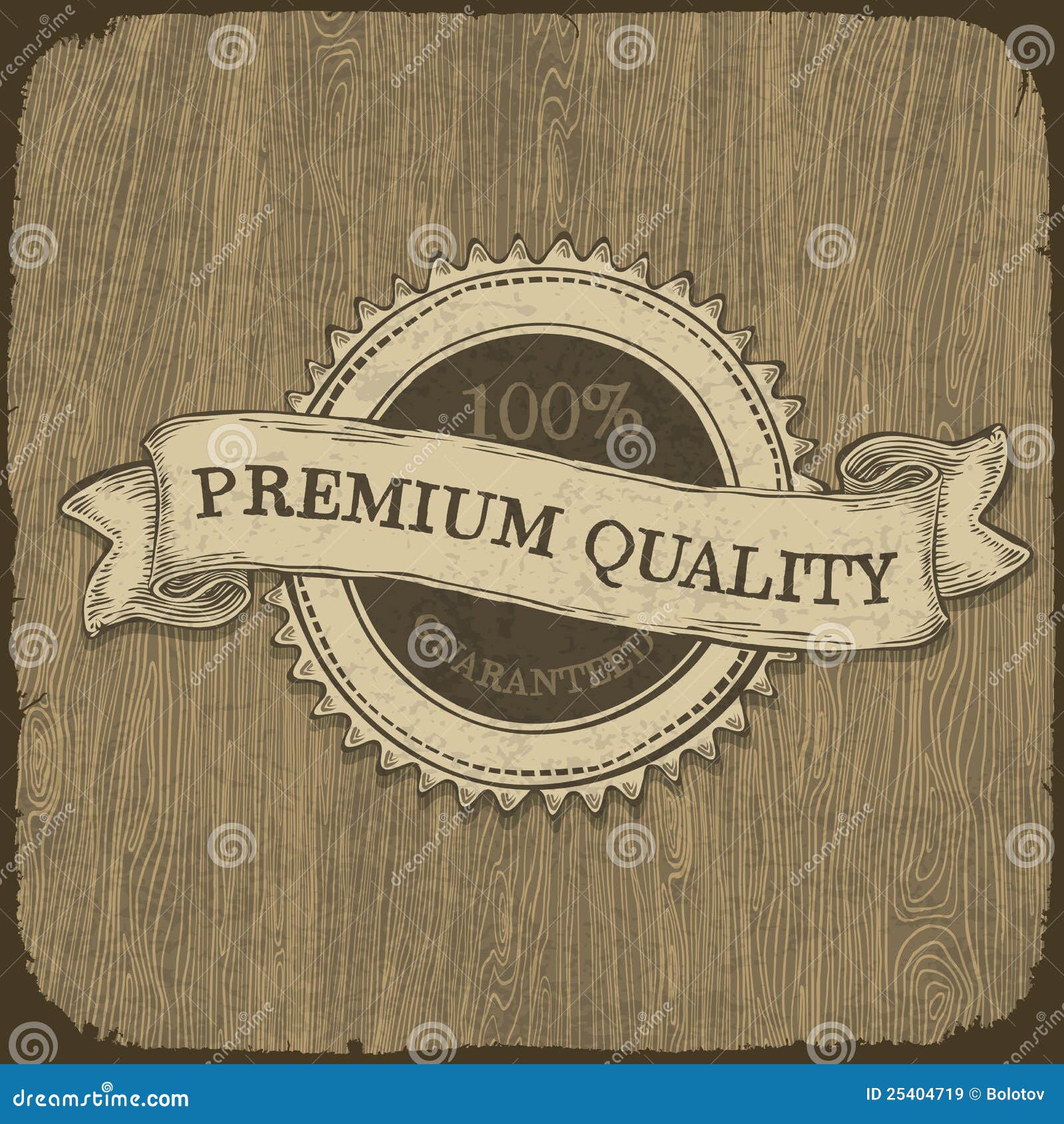 Vintage Label on Wooden Texture. Stock Illustration - Illustration of ...