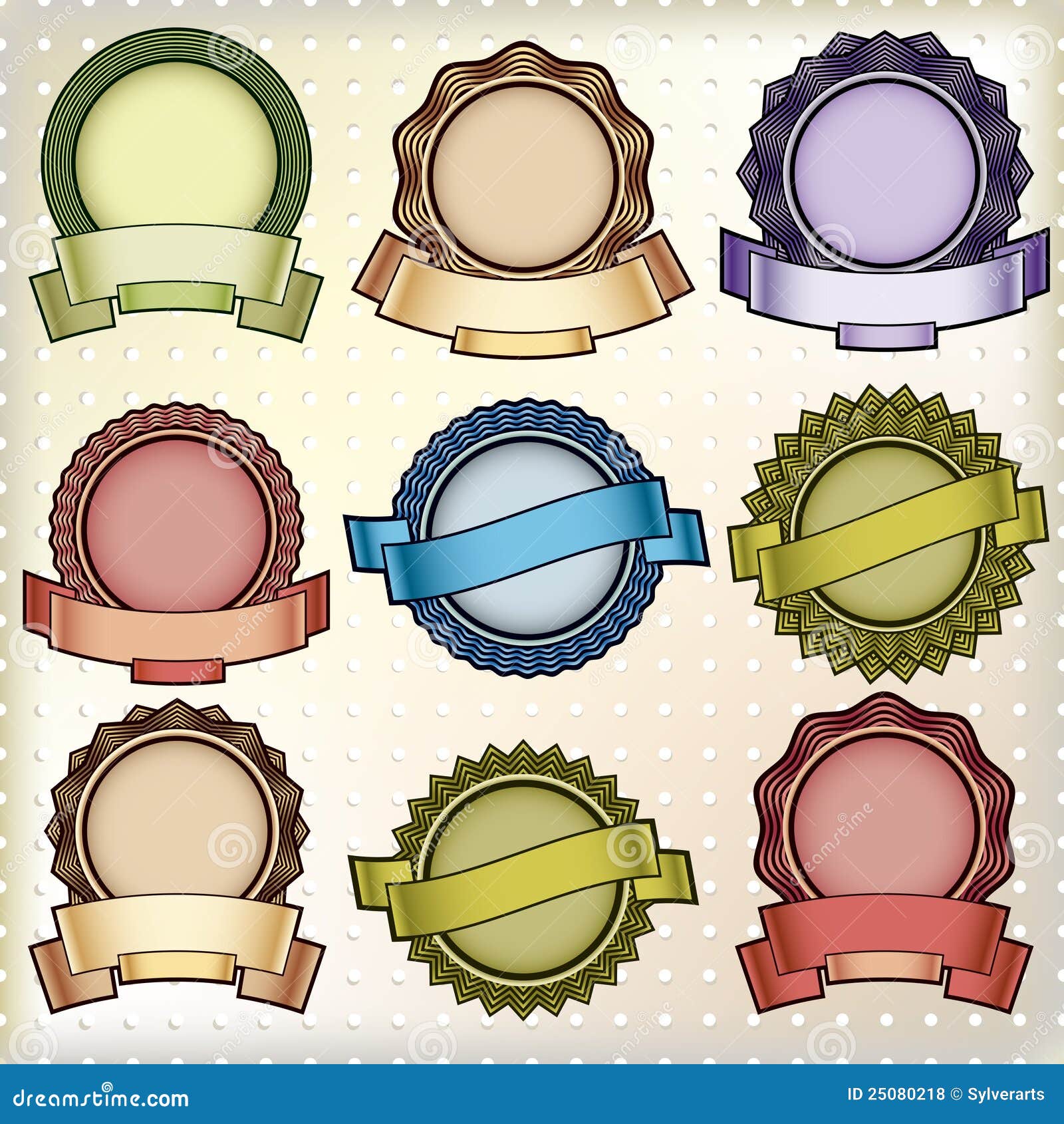 Vintage Labels with Blank Banners. Stock Vector - Illustration of ...