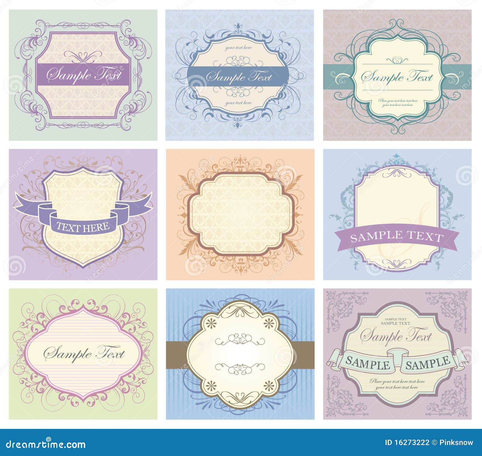 Vintage labels collection stock vector. Illustration of border - 16273222