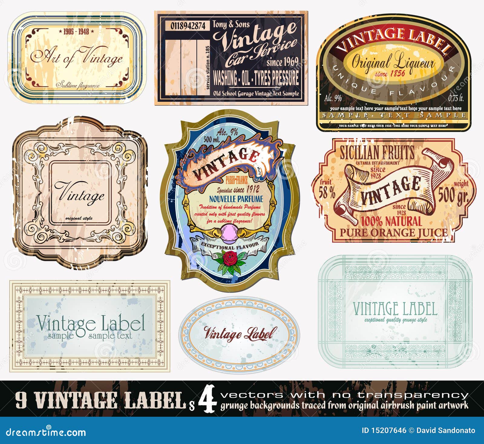 Vintage Labels Collection - Set 4 Stock Vector - Illustration of ...