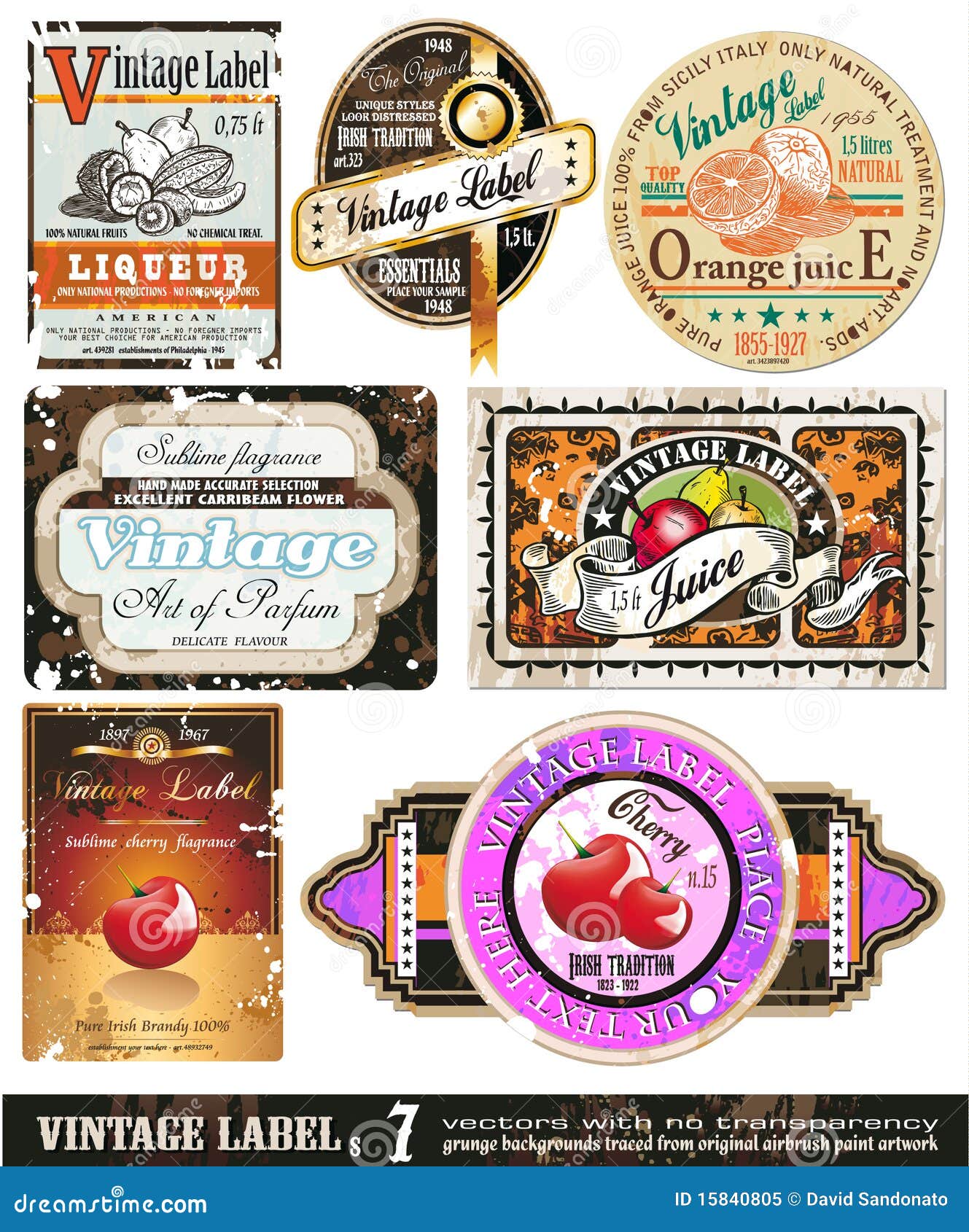 Vintage Labels Collection - Set 7 Stock Vector - Illustration of luxury ...