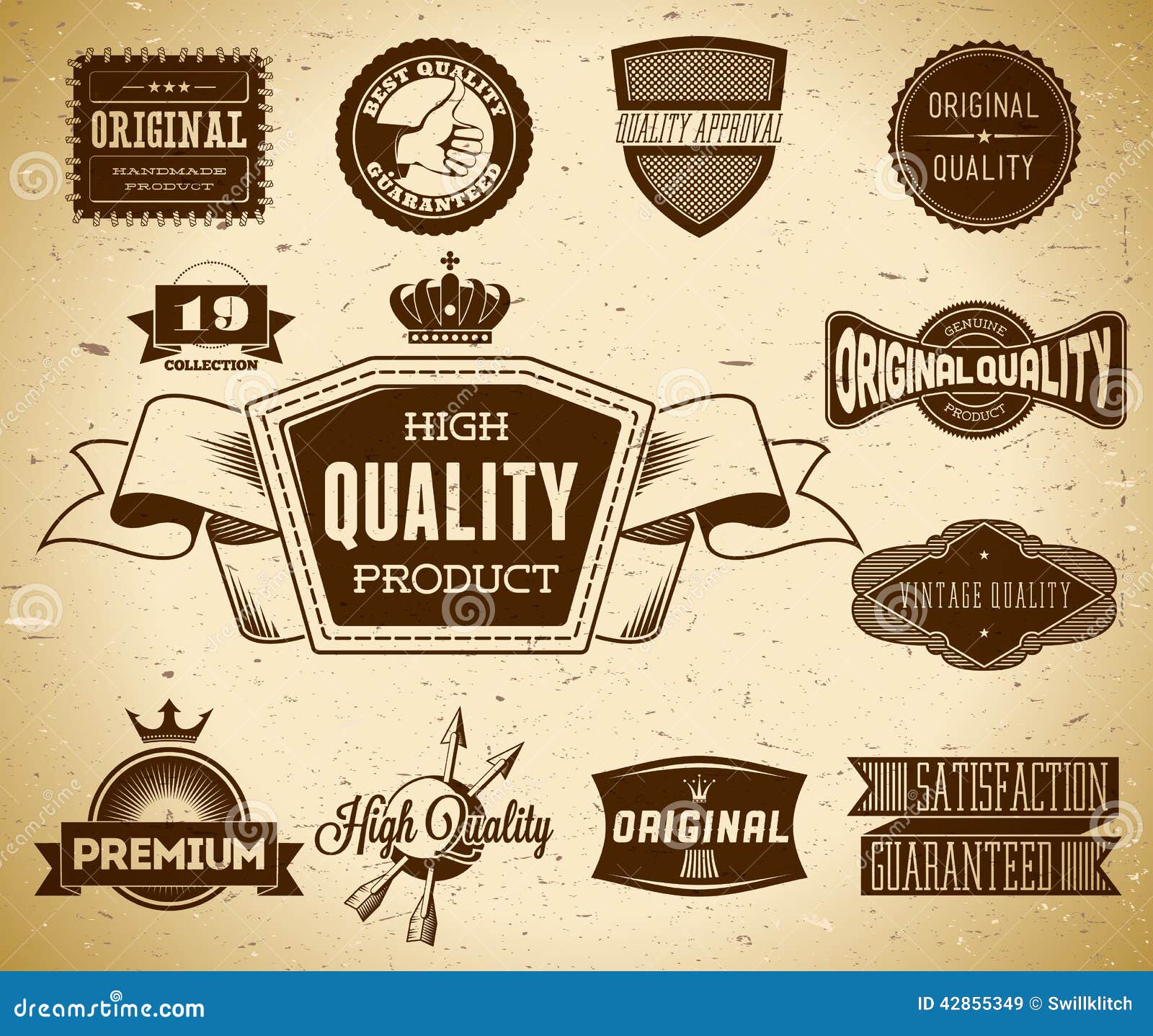 Vintage Labels. Collection 18 Stock Vector - Illustration of product ...