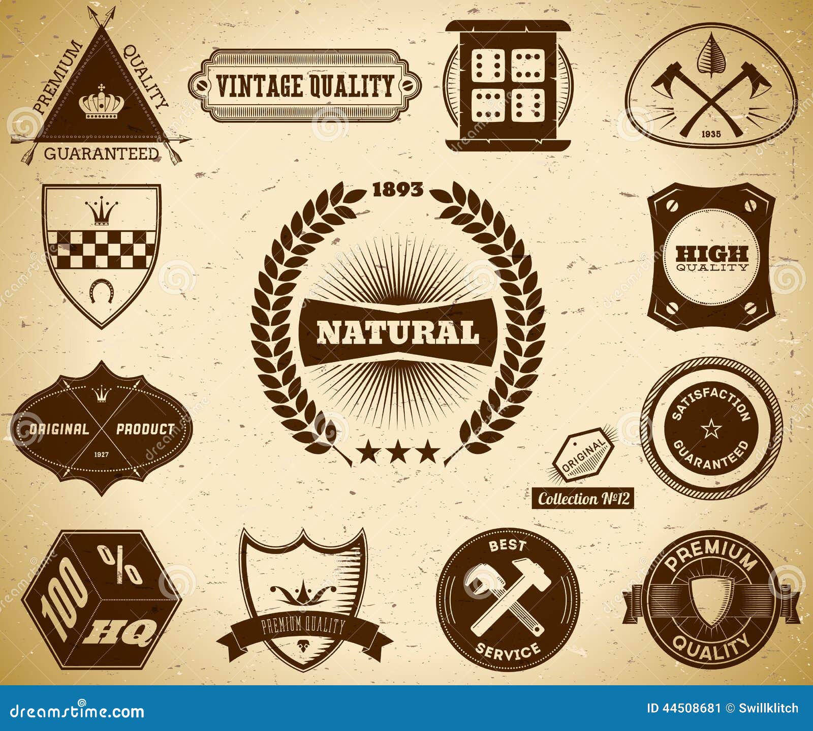 Vintage Labels. Collection 10 Stock Vector - Illustration of ...