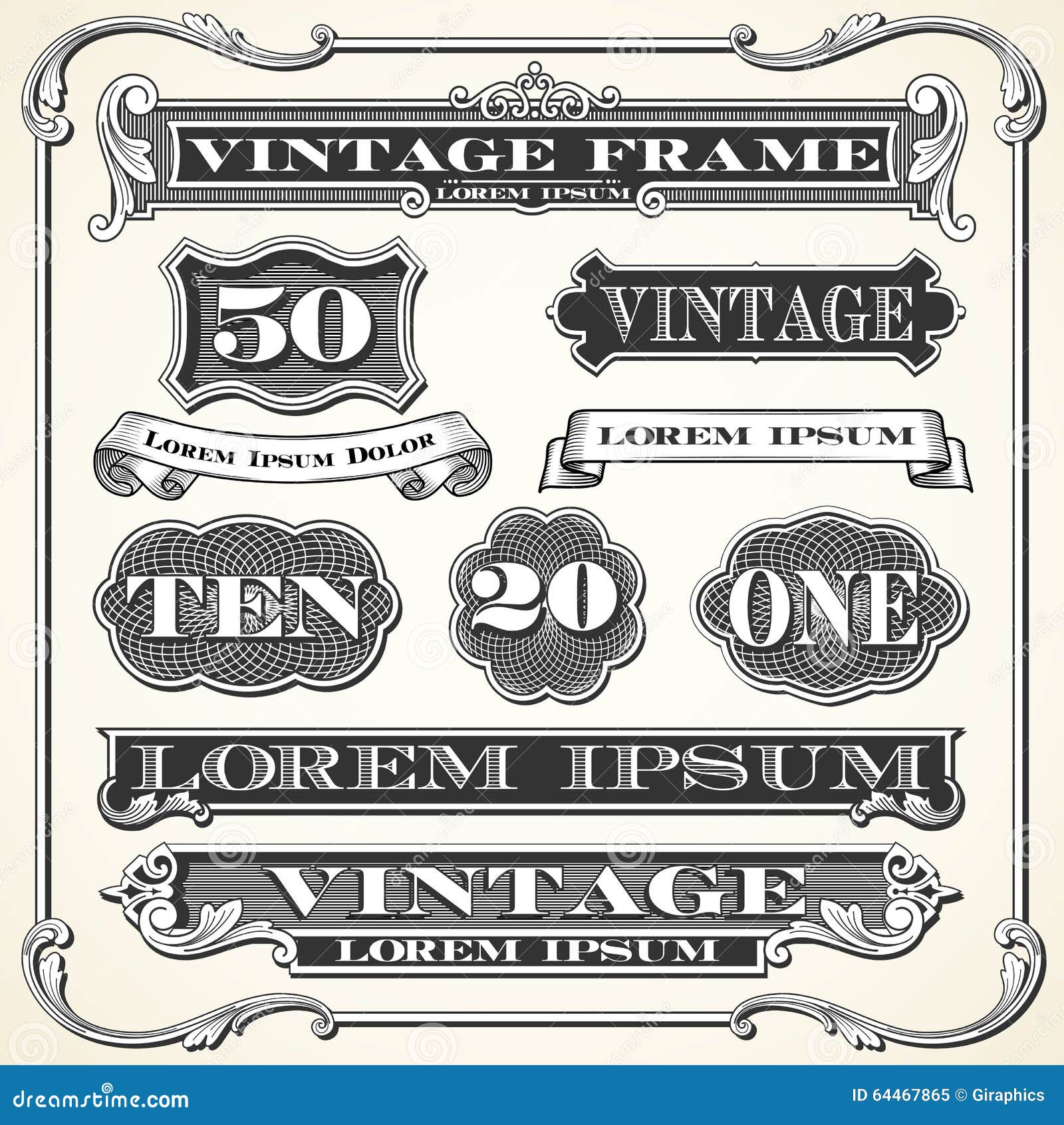 Vintage Labels, Frames and Ornaments Stock Vector - Illustration of ...