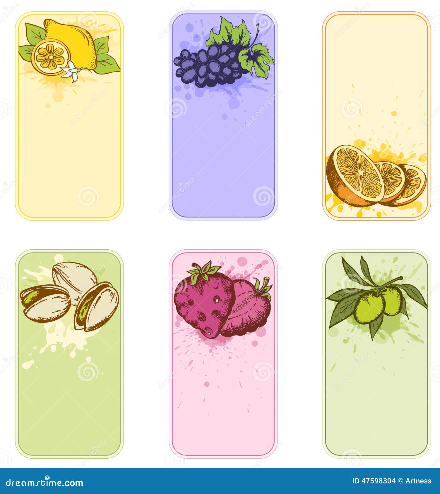 Set Of Labels With Fruits Vector Illustration | CartoonDealer.com #16138908