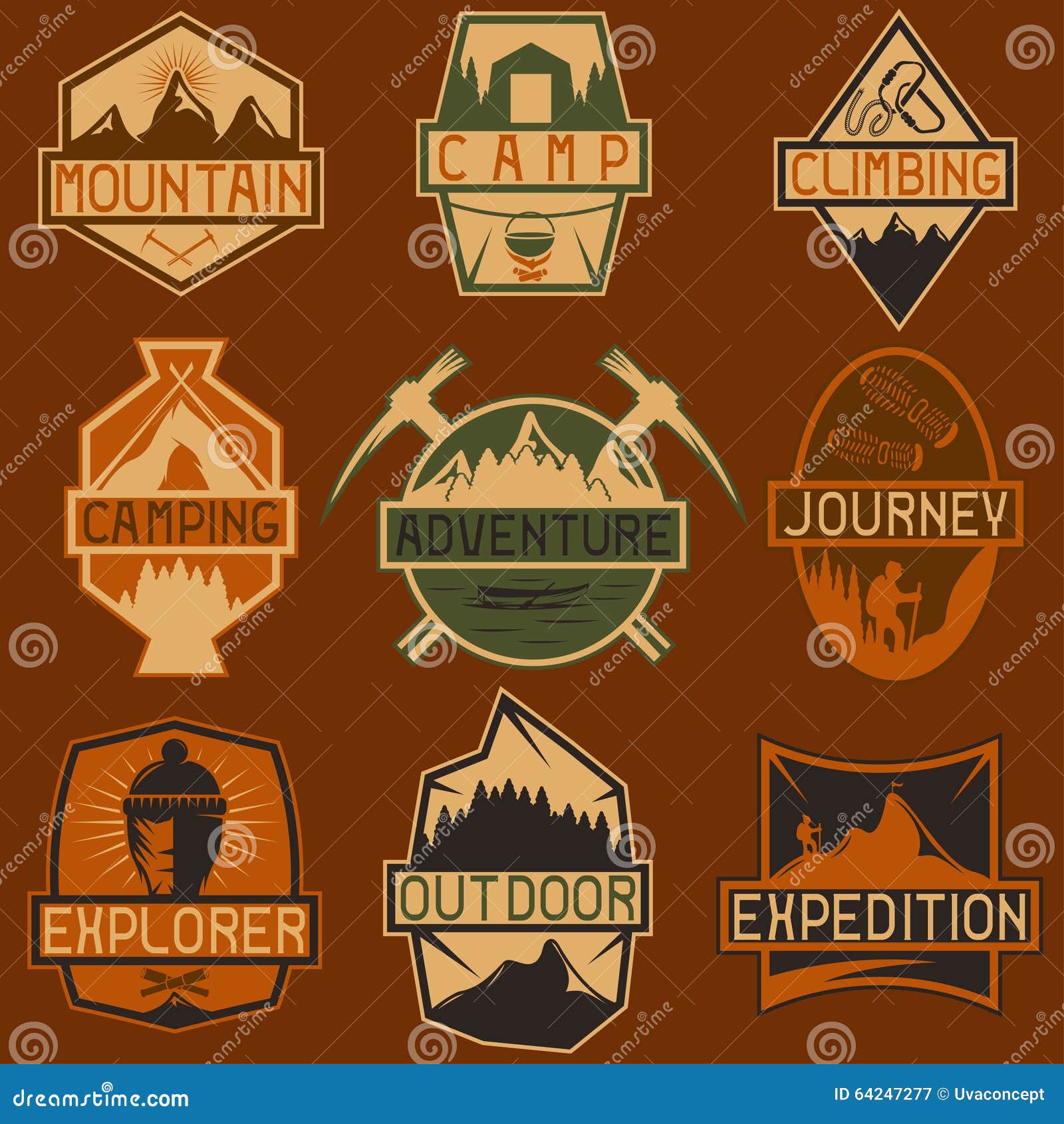 Vintage Labels Mountain Adventure ,hiking and Climbing Stock Vector ...