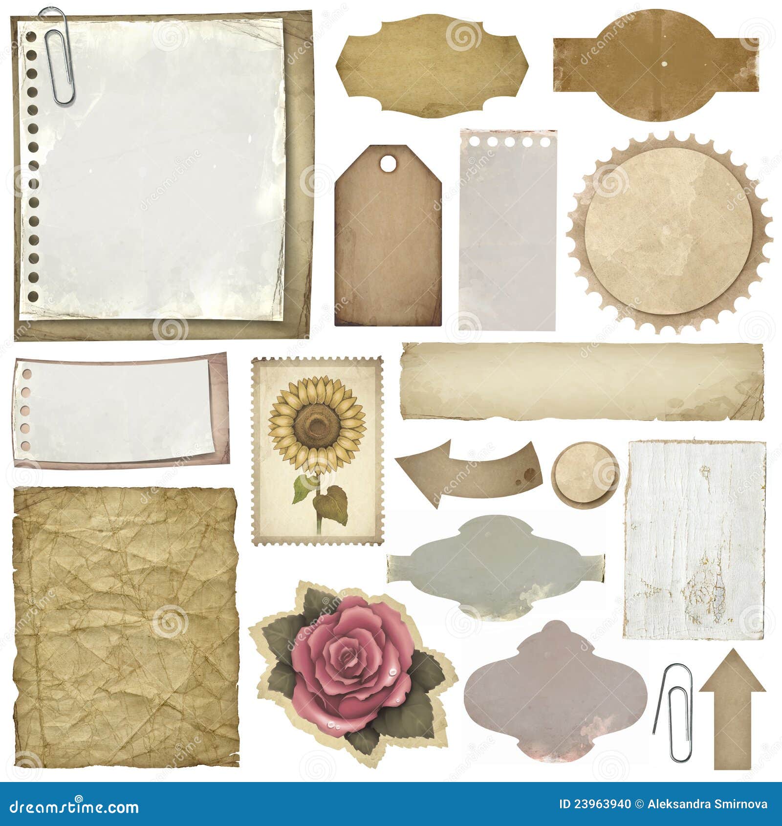 Vintage labels and papers stock illustration. Illustration of label ...