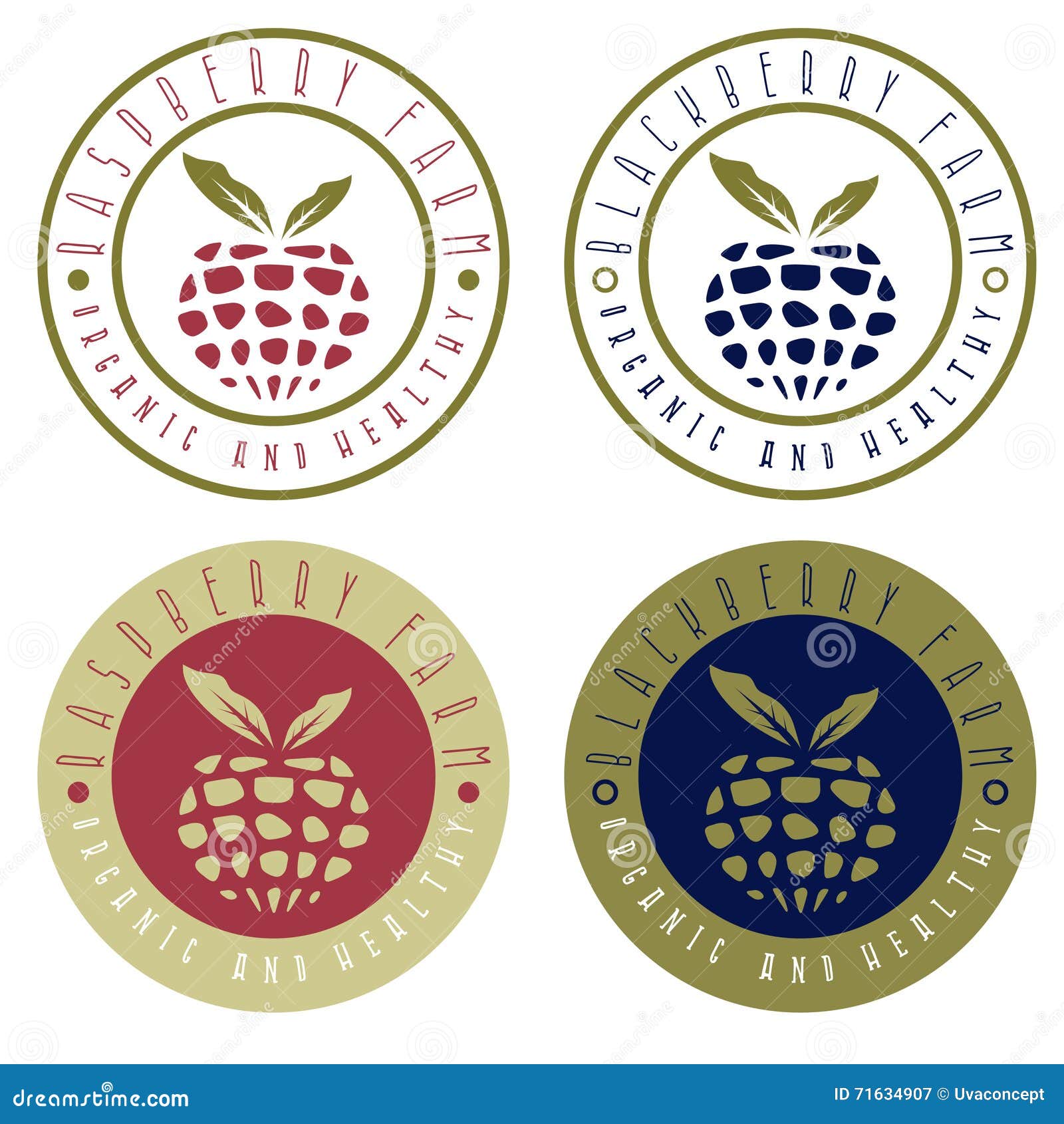 Vintage Labels Raspberry and Blackberry Farm Stock Vector ...