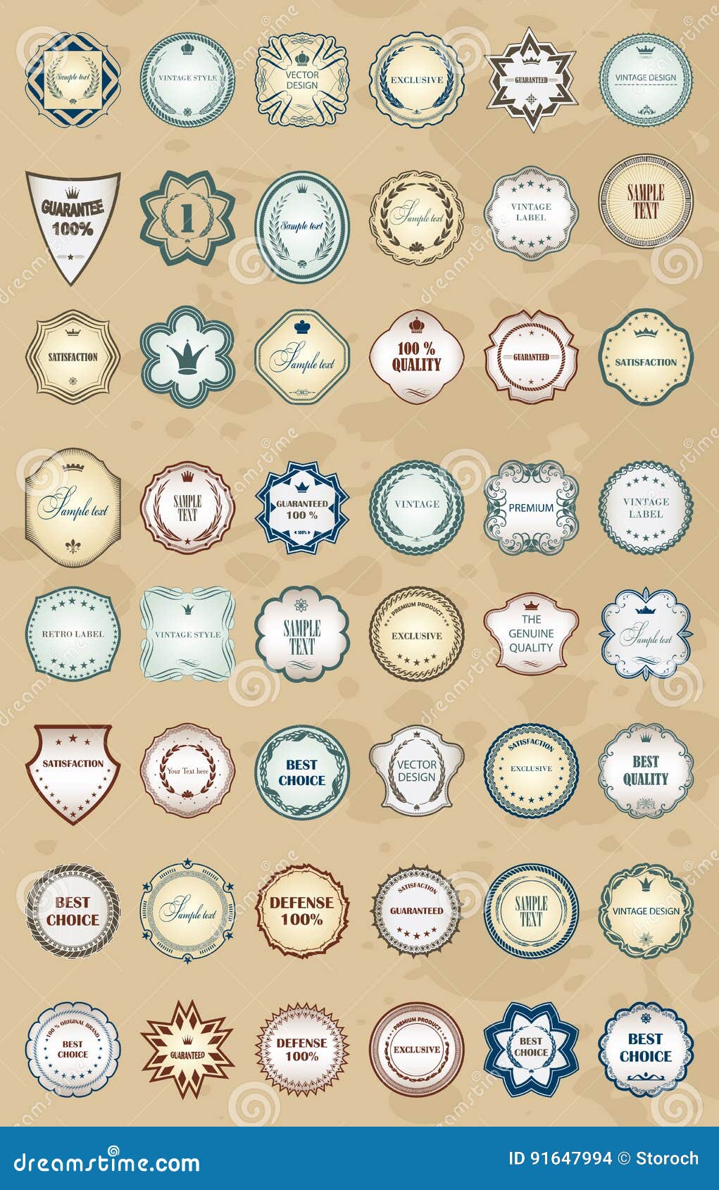 Vintage Labels Retro Style Set. Design Elements. Stock Vector ...