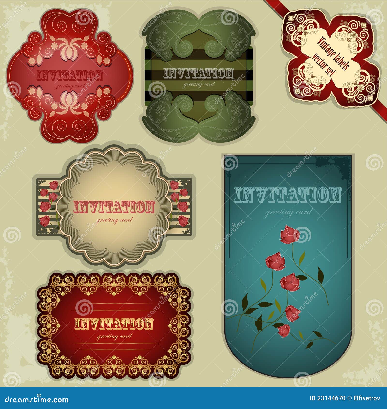 Vintage labels set stock vector. Illustration of grunge - 23144670