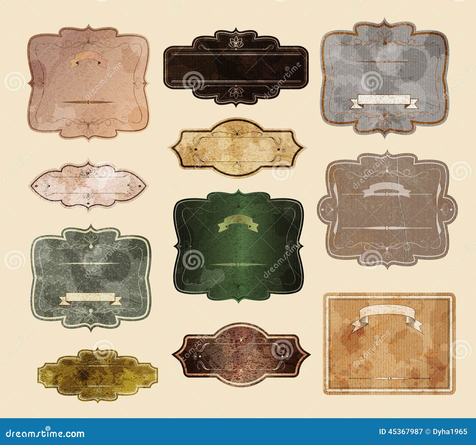 Vintage Labels Cartoon Vector | CartoonDealer.com #52420165