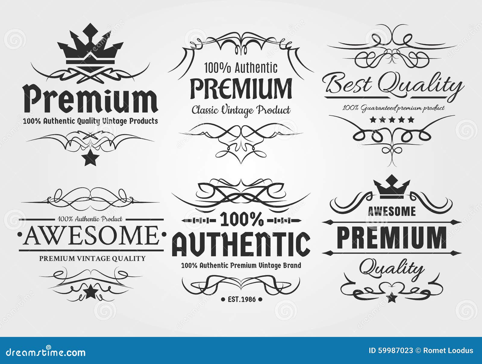 Vintage Labels stock vector. Illustration of advertisement - 59987023