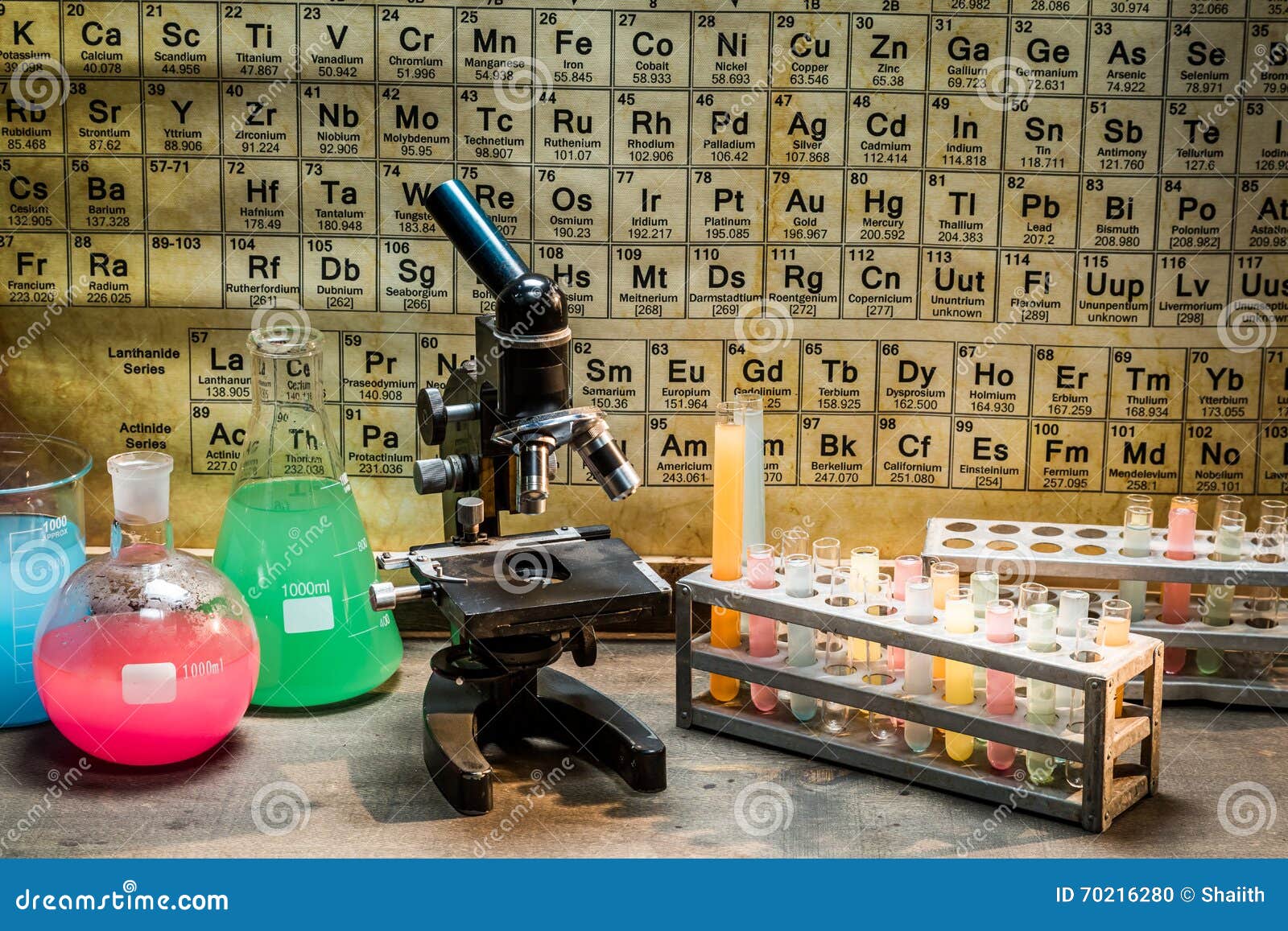 Vintage Laboratory with Tubes with Reagents Stock Photo - Image of ...