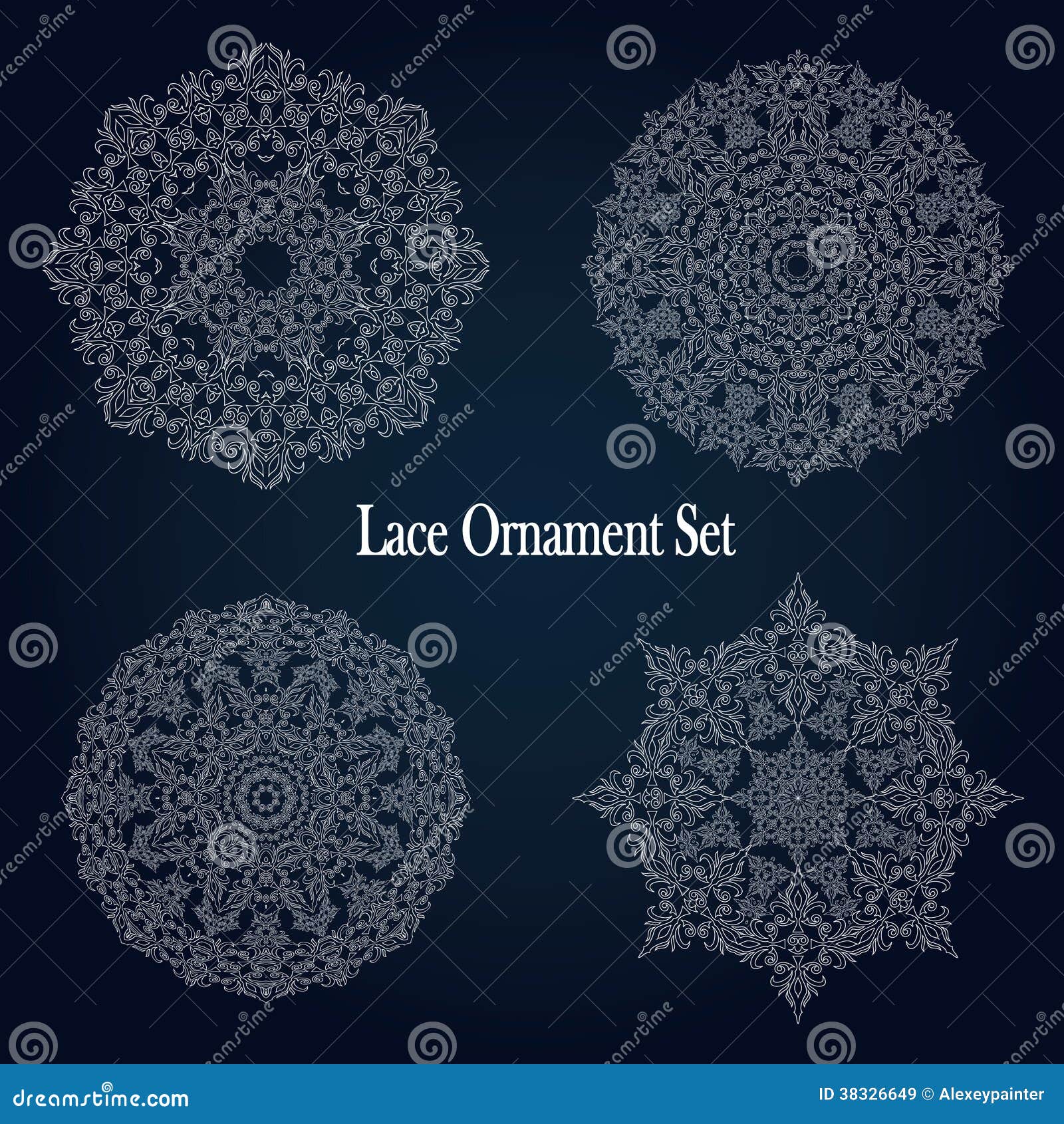 Vintage Lace Frame Design. Set of Napkin Elegant Design Elements Stock ...