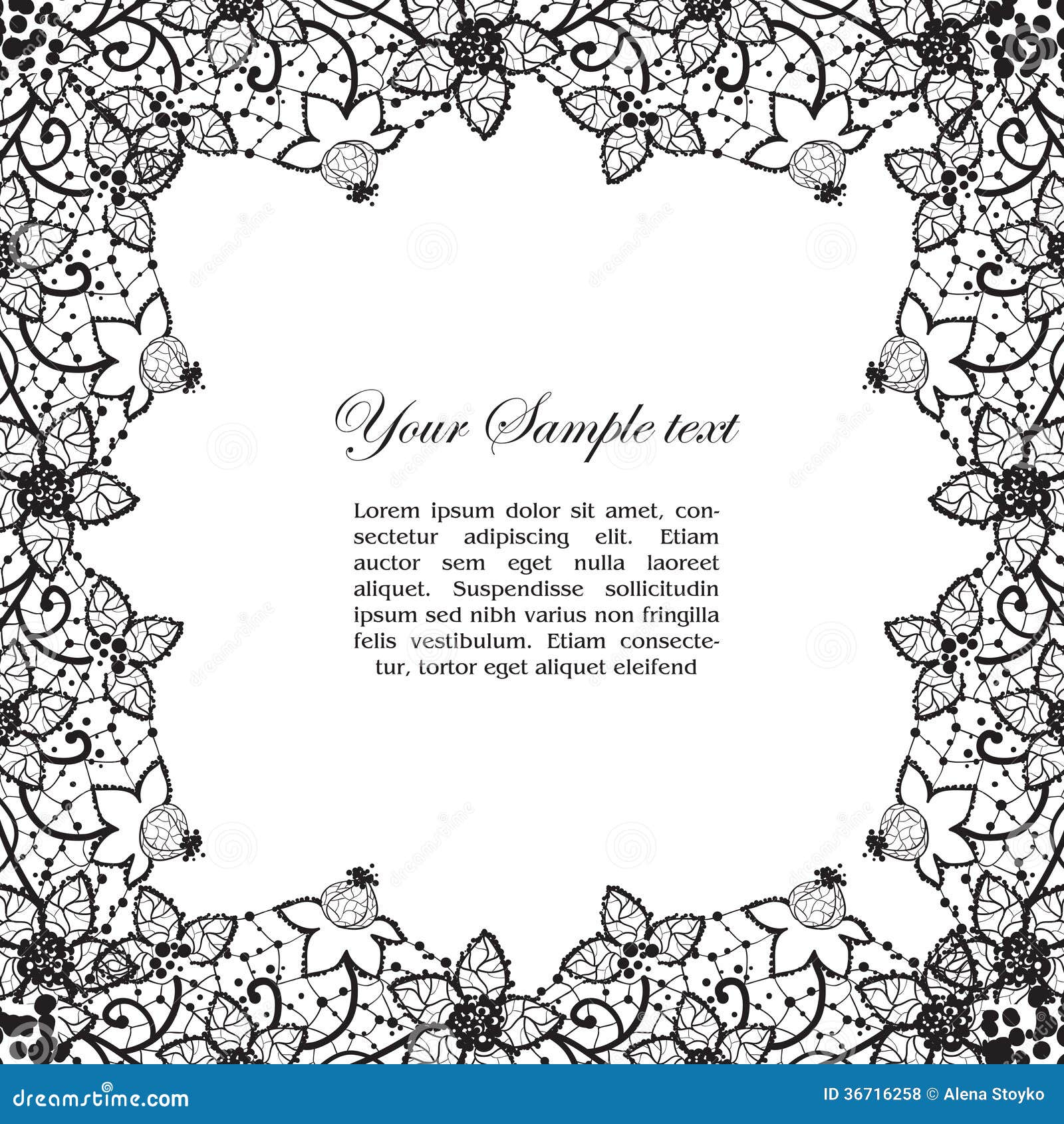 Vintage Lacy Border, Vector Illustration Stock Vector - Illustration of ...