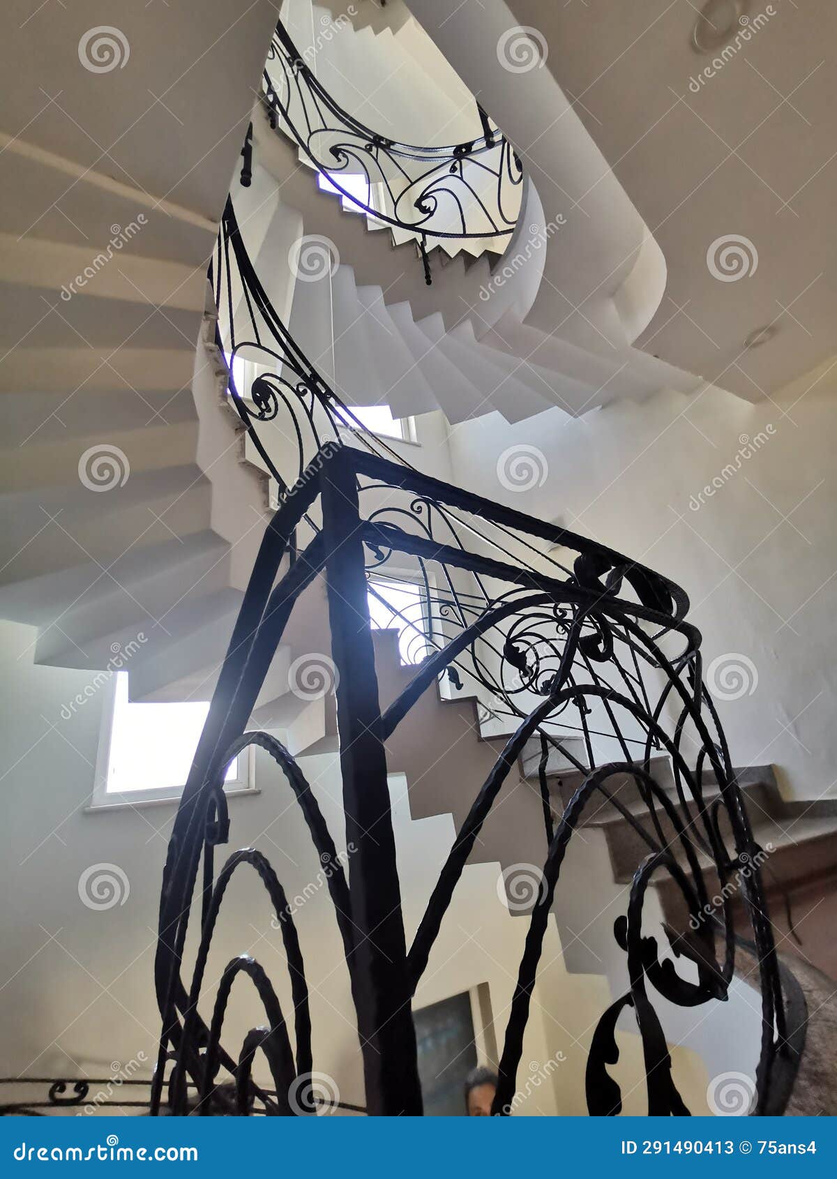 Vintage ladder in hotel stock image. Image of handrail - 291490413