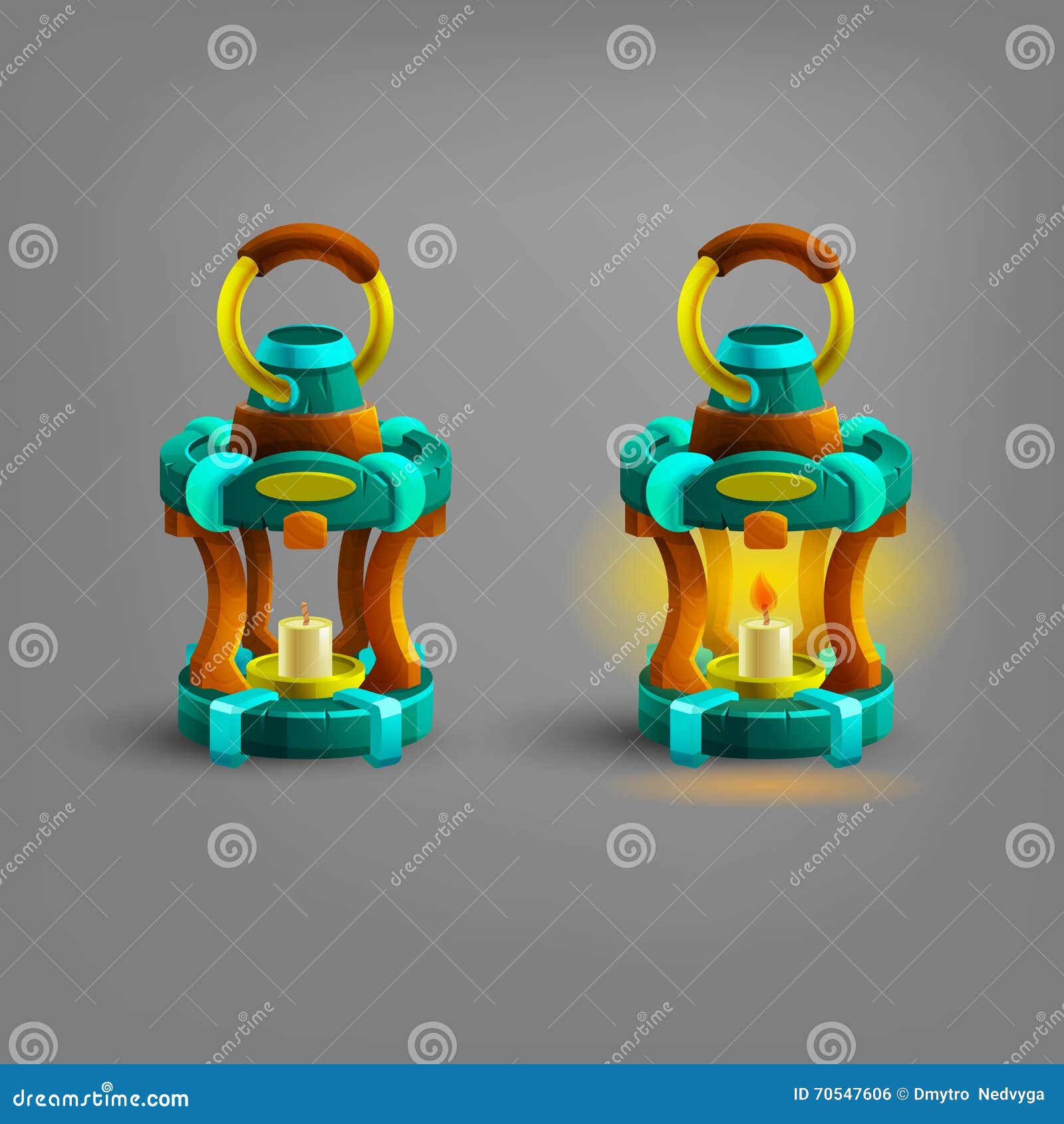 Vintage lamp for games. stock vector. Illustration of design - 70547606