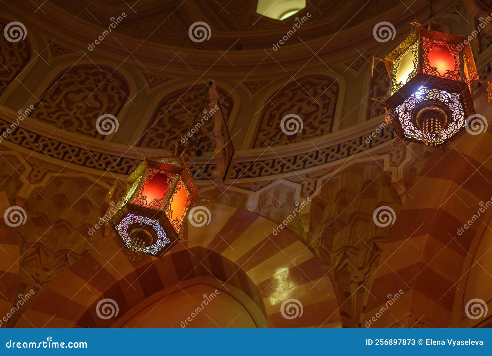 Vintage Lamp Lanterns Hanging on Ceiling of Medieval Castle Editorial ...