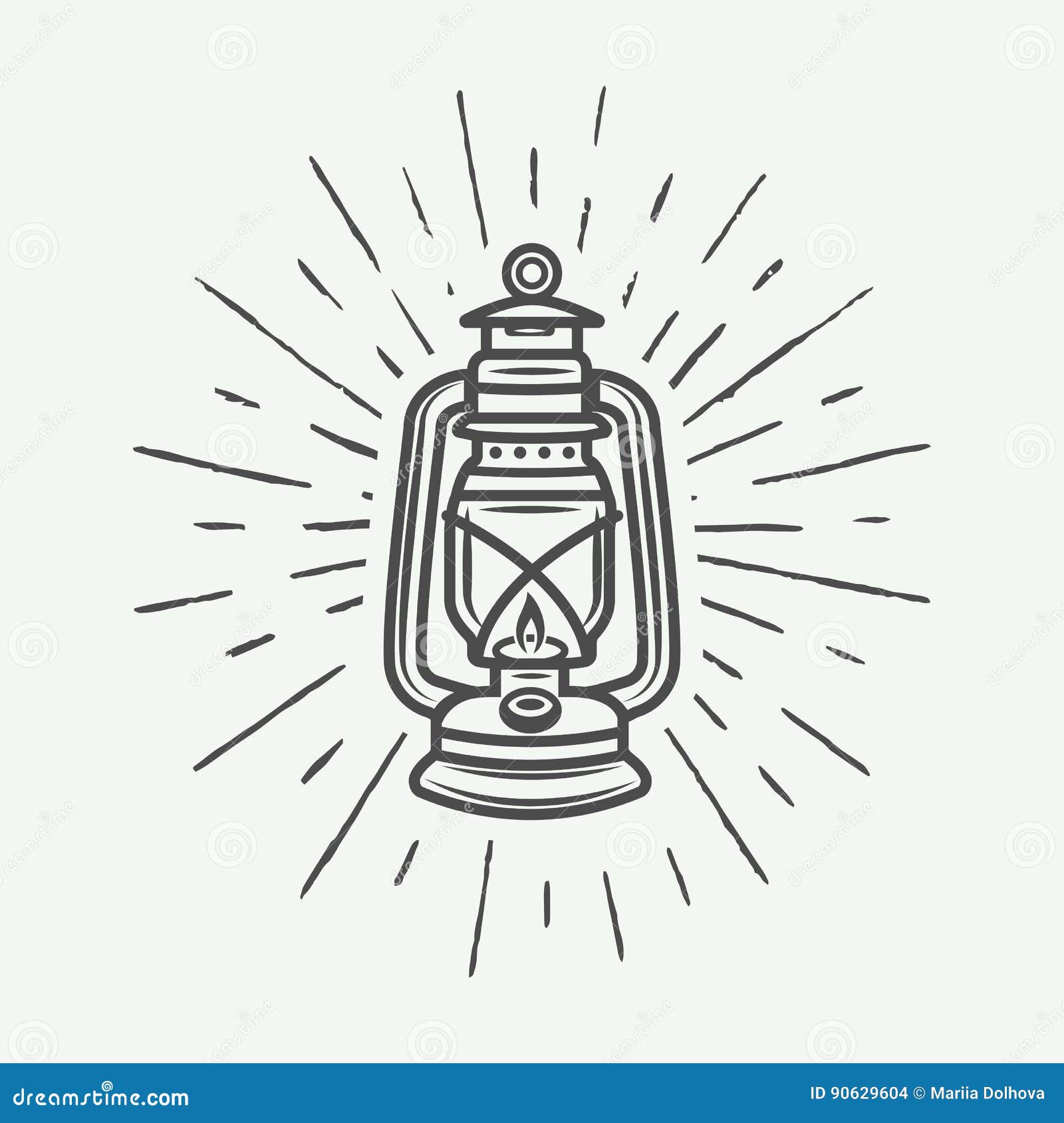 Vintage Lamp Post Hand Drawing Engraving Illustration On White B ...