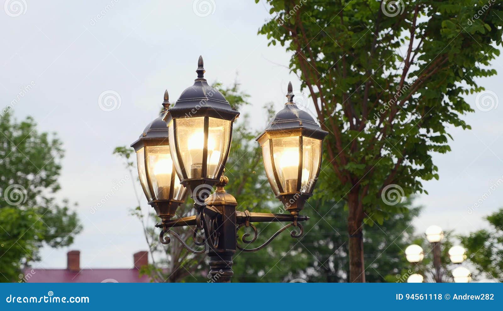 Vintage Lamp Post Street Road Light Pole Stock Photo - Image of ...