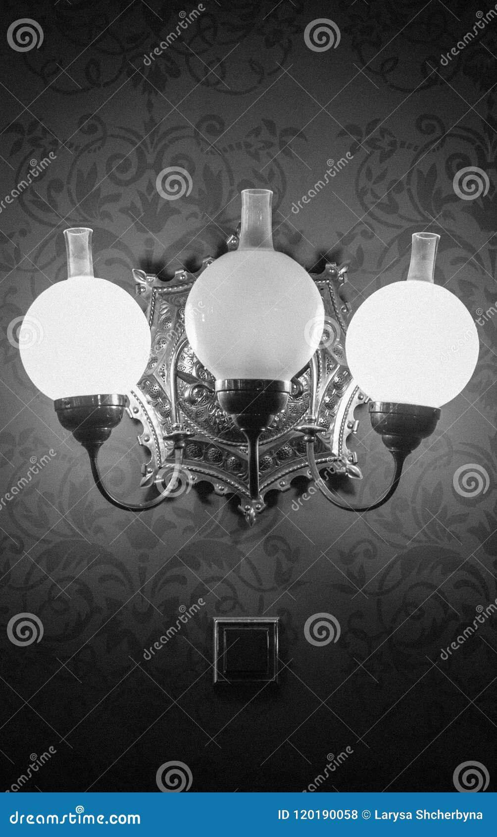 Vintage Lamp on the Wall in the Gothic Style Stock Photo - Image of ...