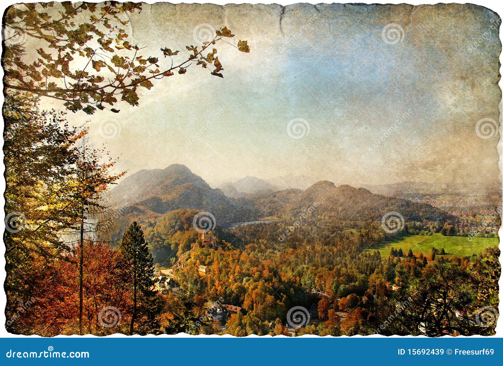 Vintage landscape stock image. Image of ancient, europe - 15692439