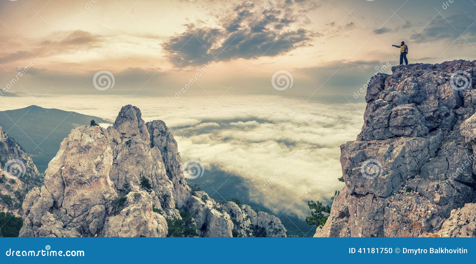 Vintage landscape with man stock photo. Image of freedom - 41181750
