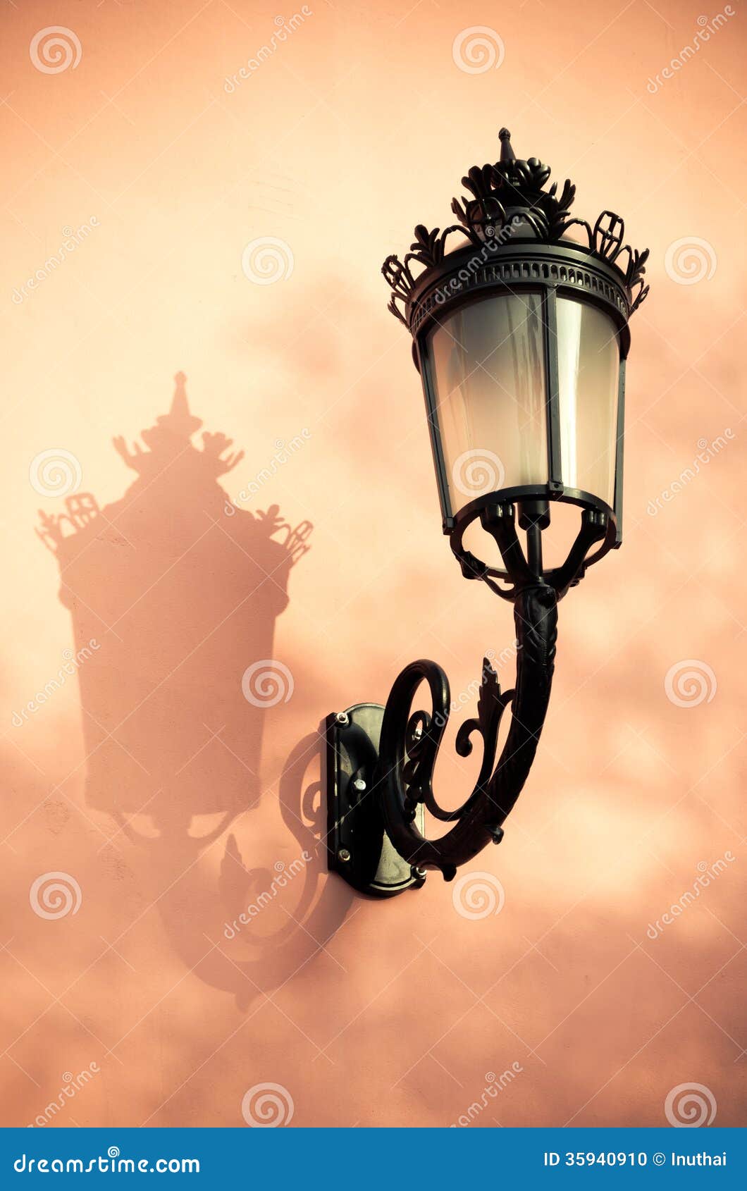 Vintage lantern and shadow stock photo. Image of structure - 35940910
