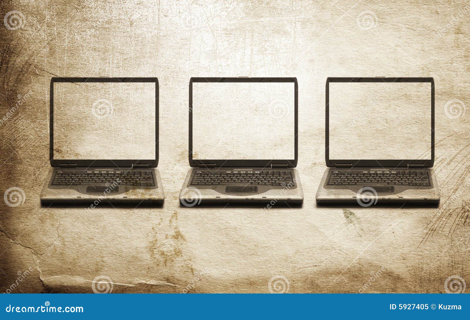 Vintage laptops stock image. Image of tracery, grunge - 5927405