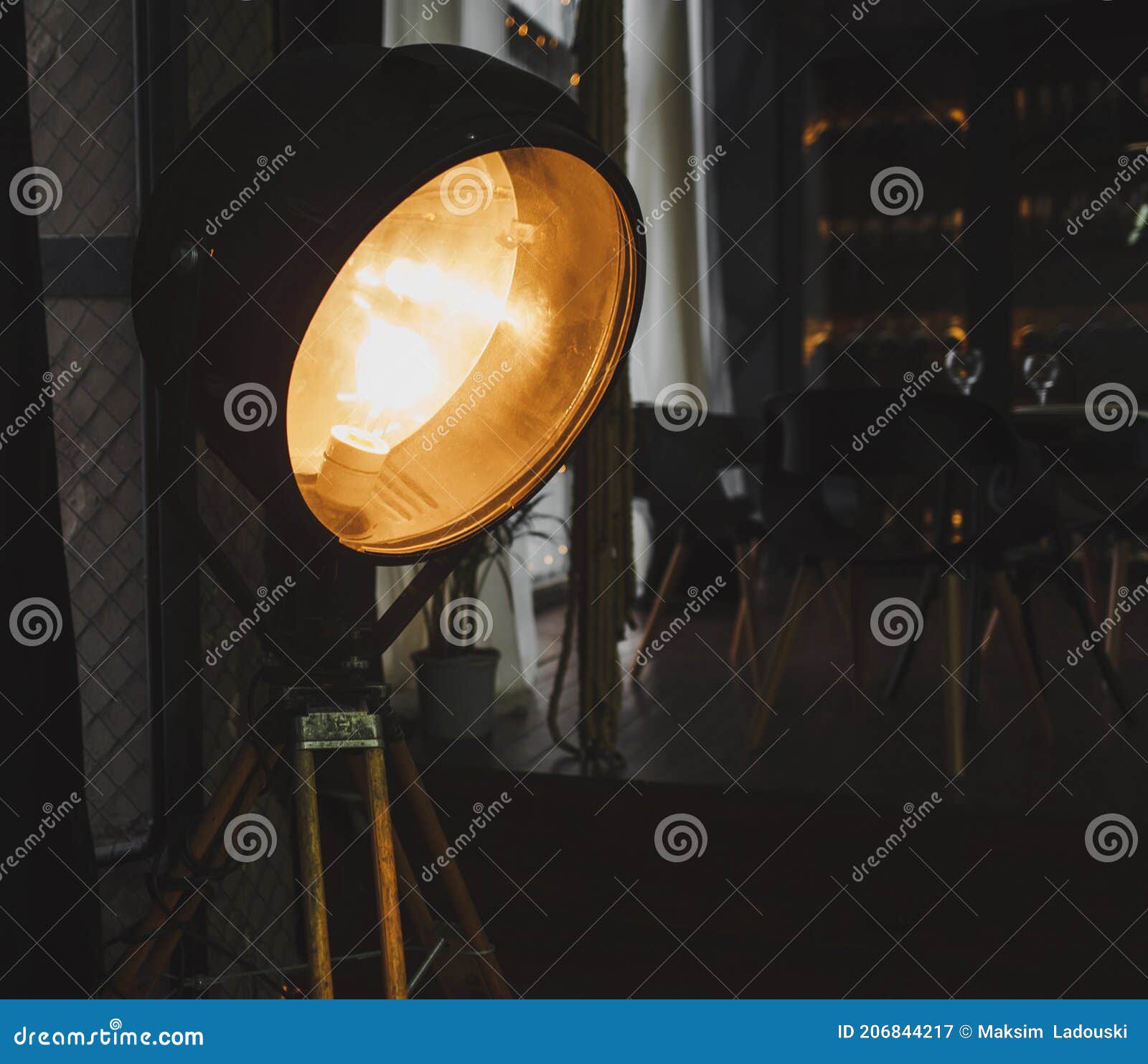 Vintage Large Lamp in the Apartment Stock Image - Image of indoor ...