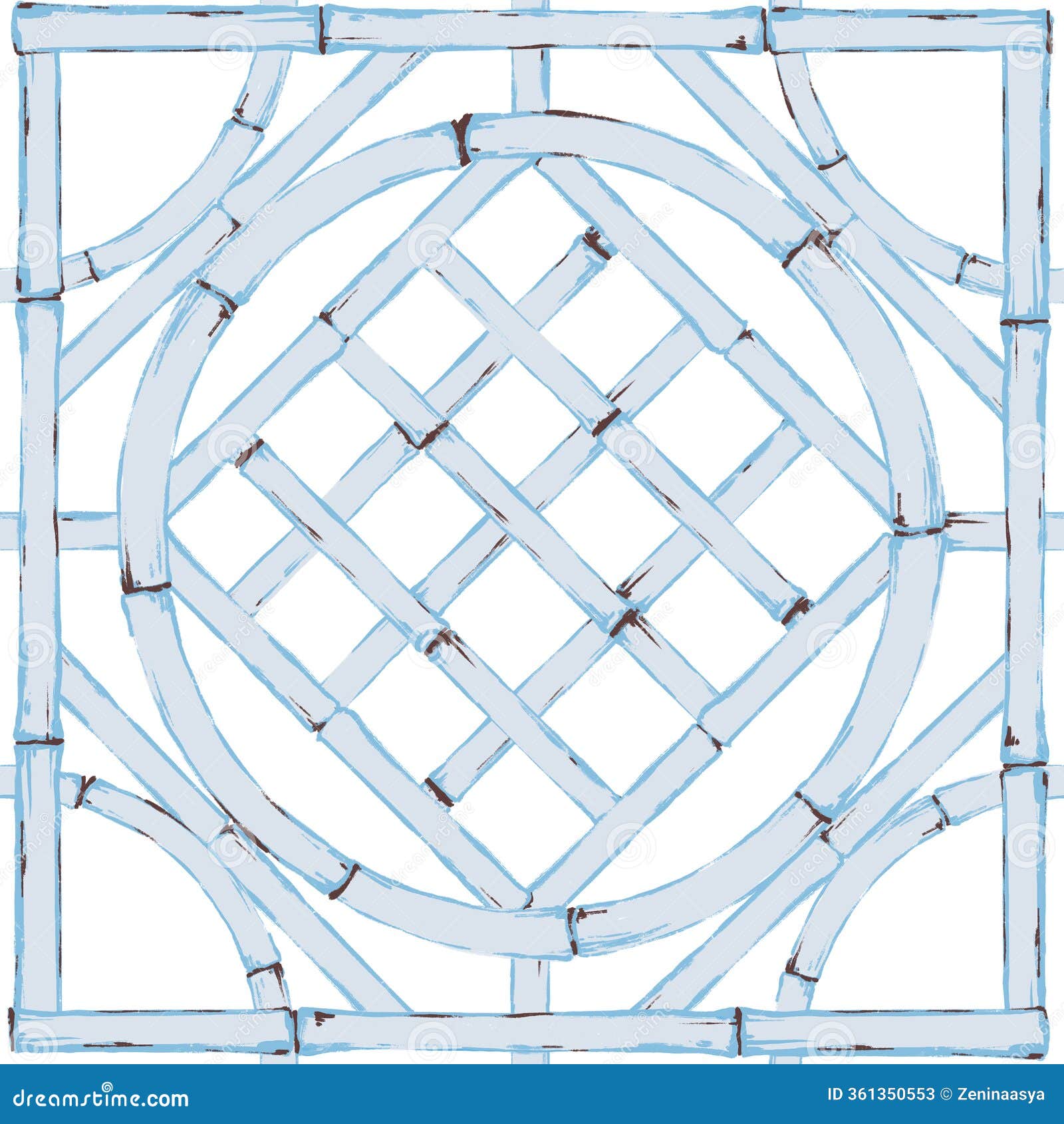 Vintage Lattice Pattern Featuring Bamboo and Cane Webbing, Illustrated ...